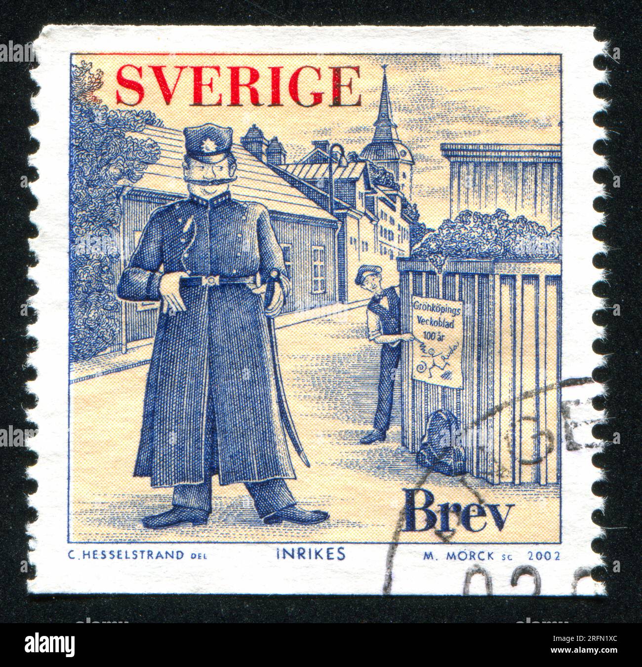SWEDEN - CIRCA 2002: stamp printed by Sweden, shows Fictitious police ...