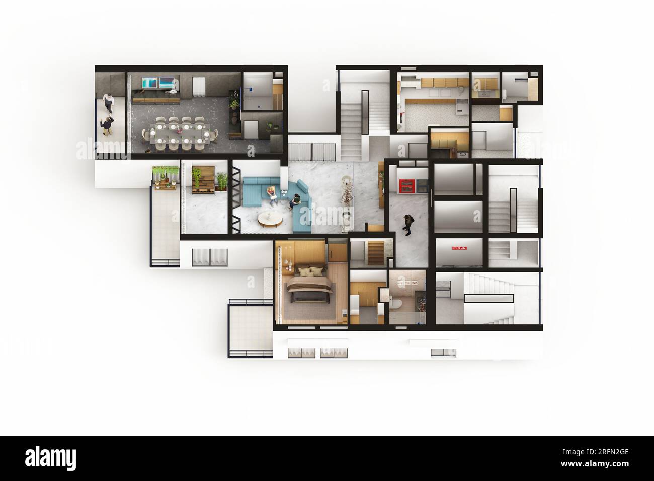 4 bedroom house plan hi-res stock photography and images - Alamy