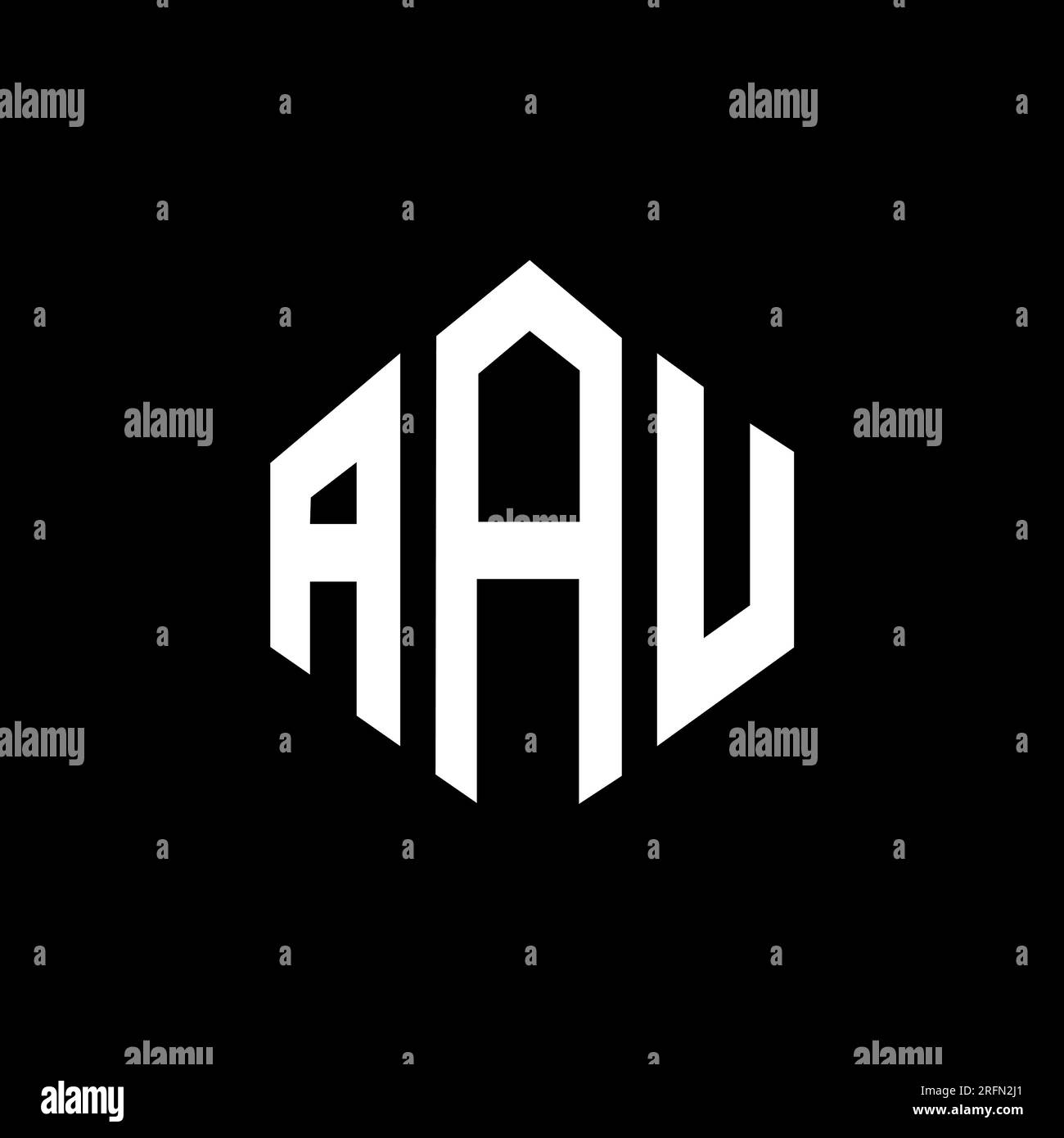 AAU letter logo design with polygon shape. AAU polygon and cube shape ...