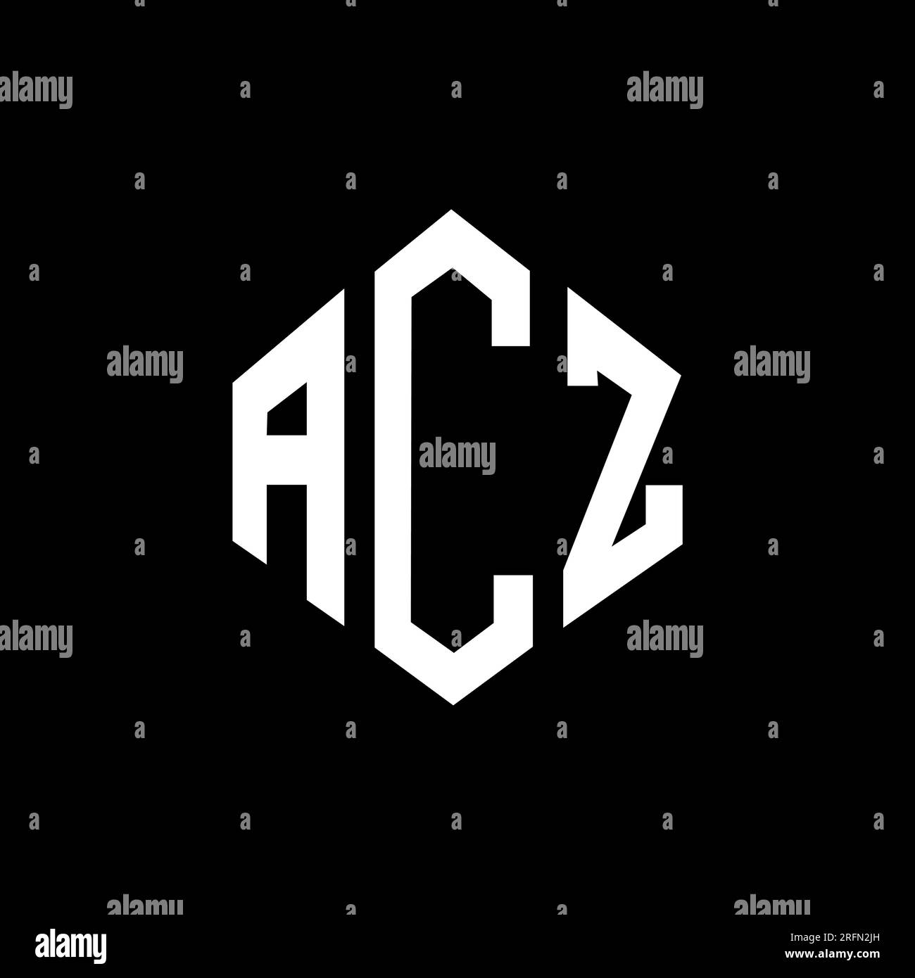 ACZ letter logo design with polygon shape. ACZ polygon and cube shape logo design. ACZ hexagon ...