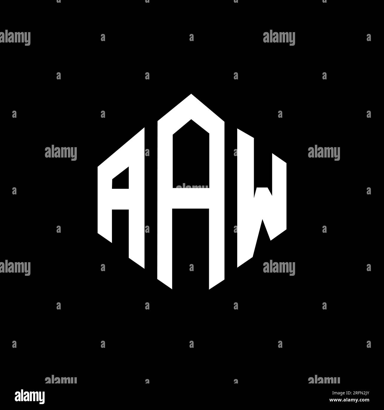 AAW letter logo design with polygon shape. AAW polygon and cube shape ...