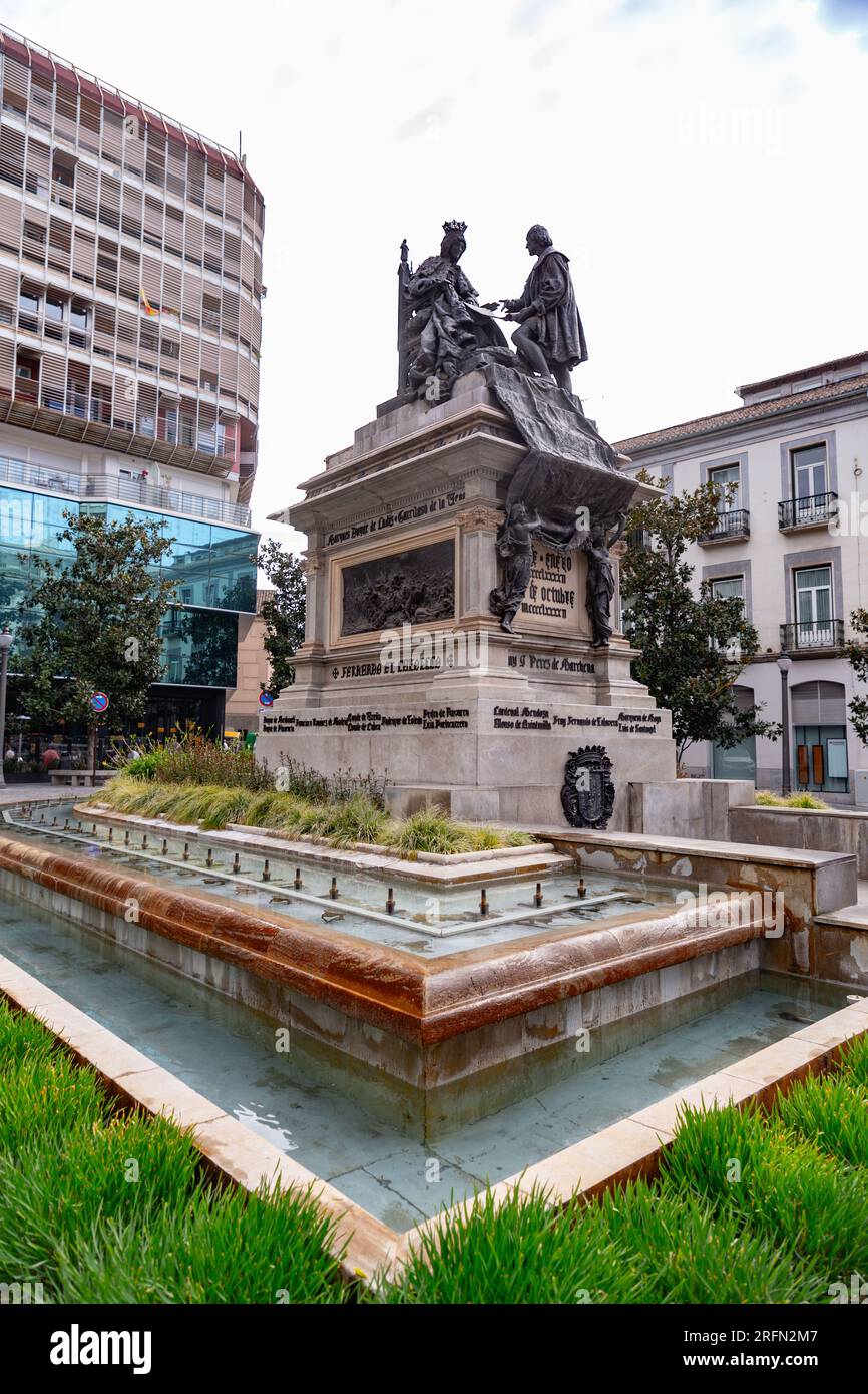 Granada, Spain - February 23, 2022: Monument to the Ferdinand and ...