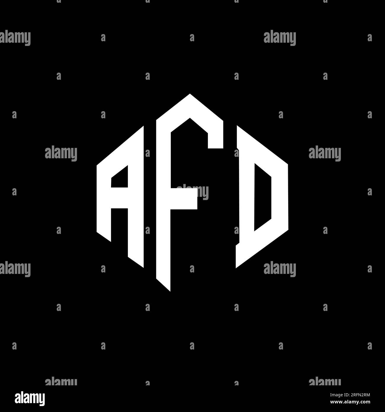 AFD letter logo design with polygon shape. AFD polygon and cube shape ...