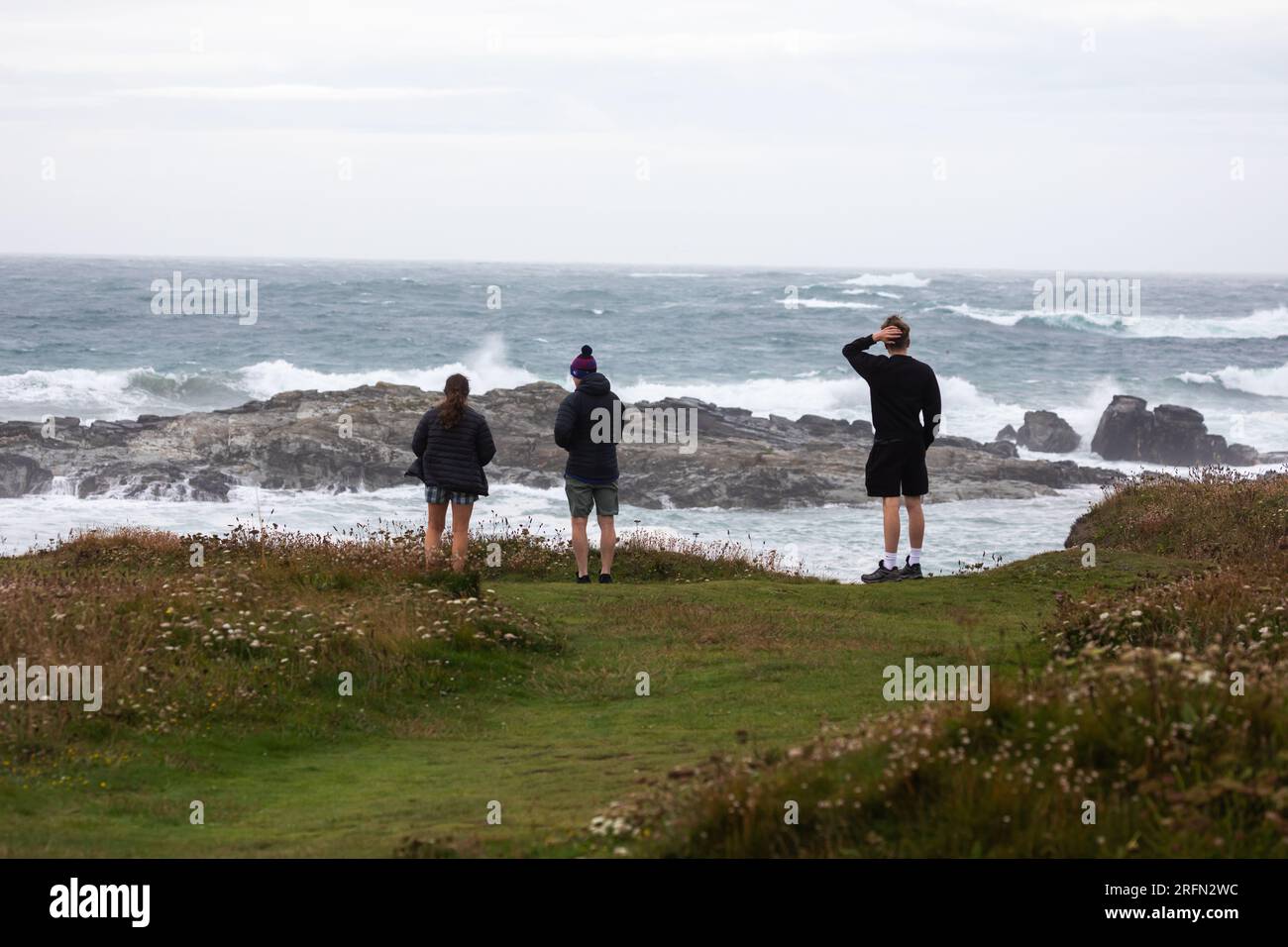 Rough weather in Godrevy, Cornwall,UK Stock Photo - Alamy