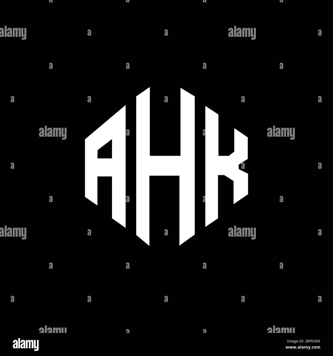 AHK letter logo design with polygon shape. AHK polygon and cube shape ...