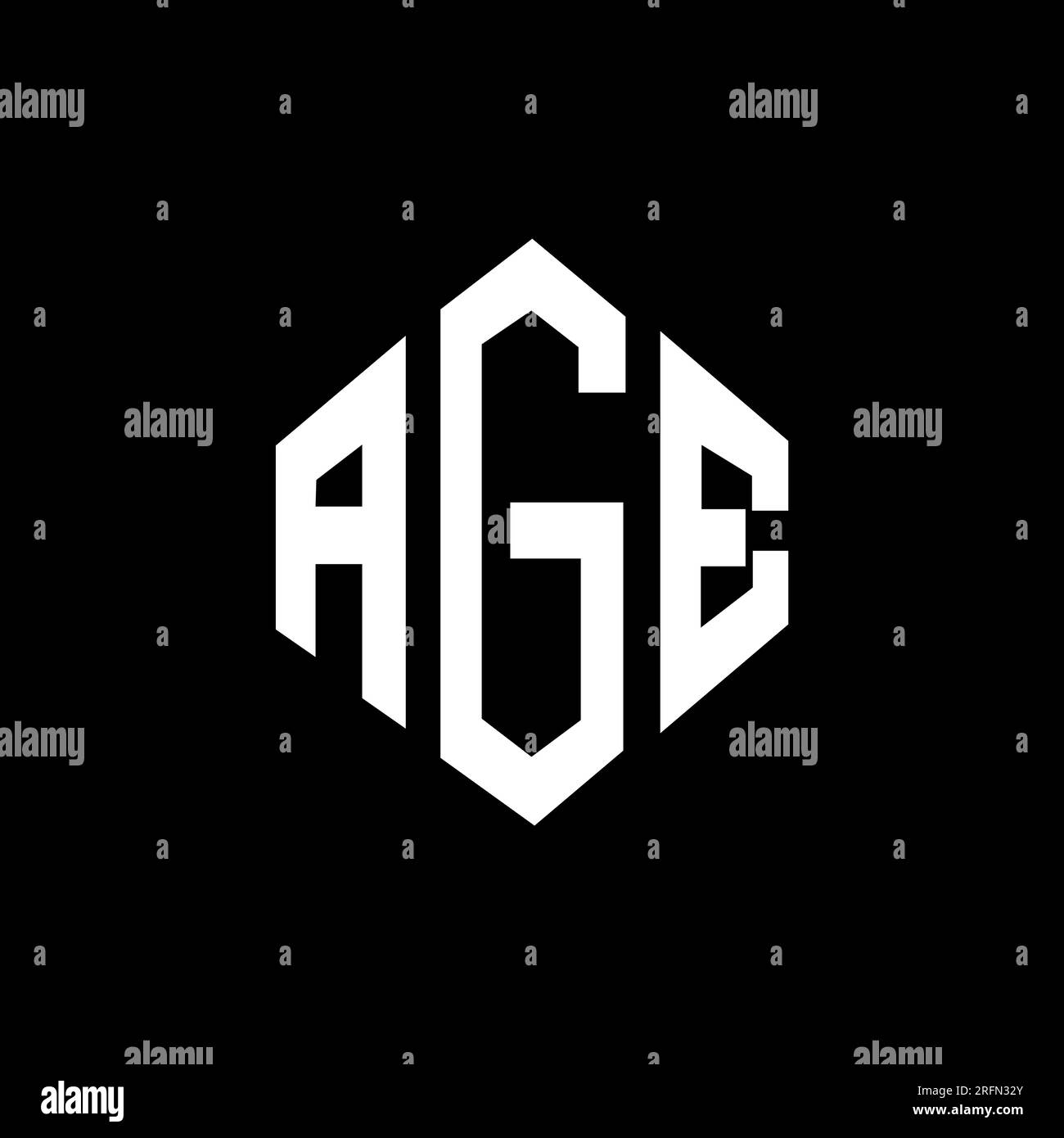AGE letter logo design with polygon shape. AGE polygon and cube shape ...