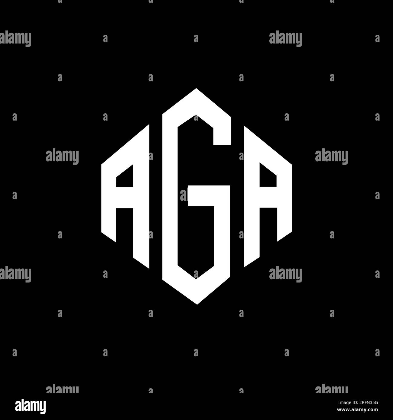 AGA letter logo design with polygon shape. AGA polygon and cube shape ...