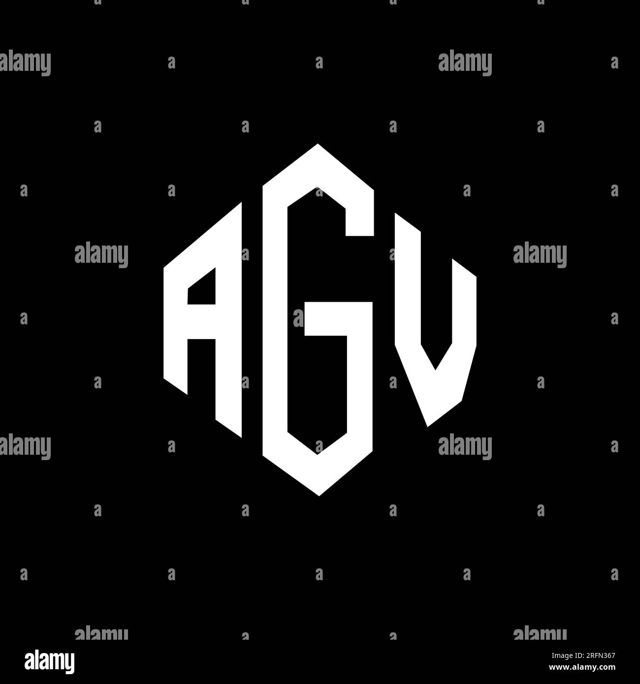 AGV letter logo design with polygon shape. AGV polygon and cube shape ...