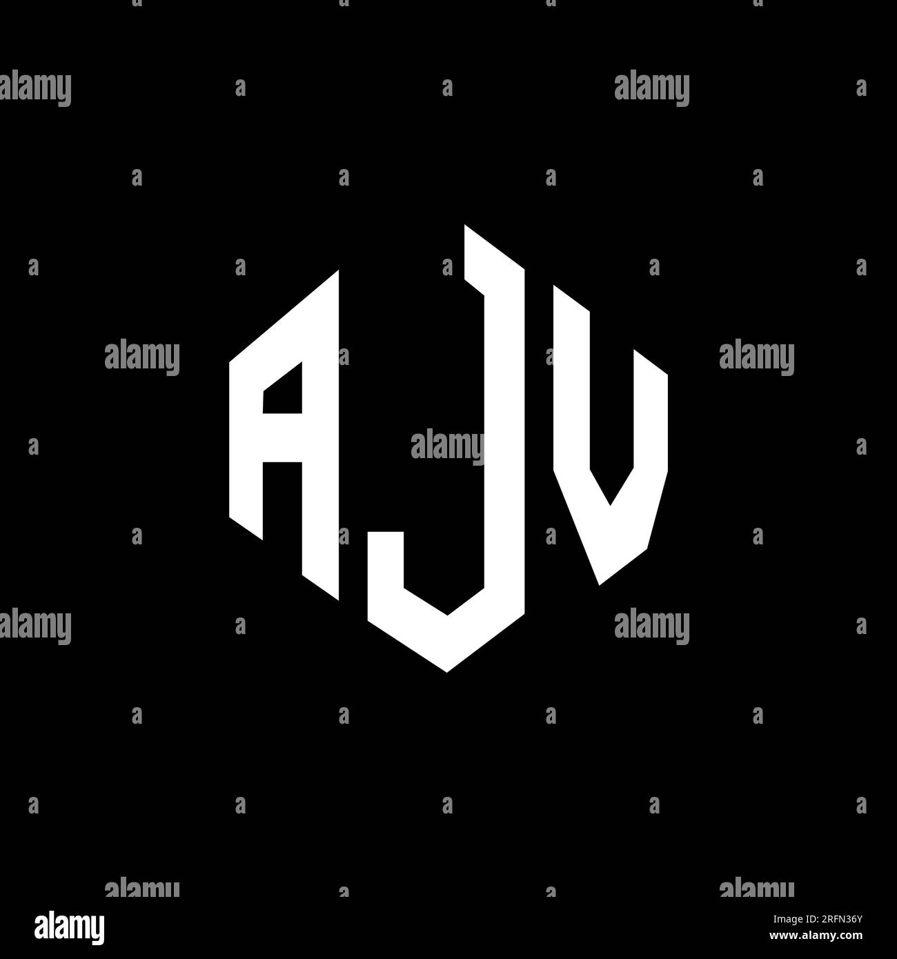 AJV letter logo design with polygon shape. AJV polygon and cube shape ...