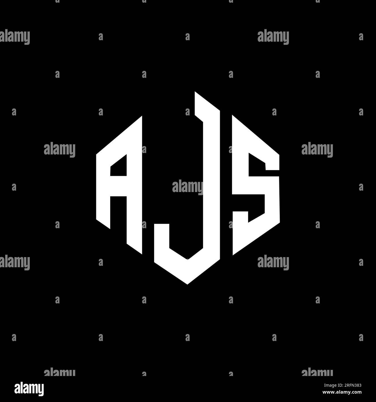 AJS letter logo design with polygon shape. AJS polygon and cube shape ...