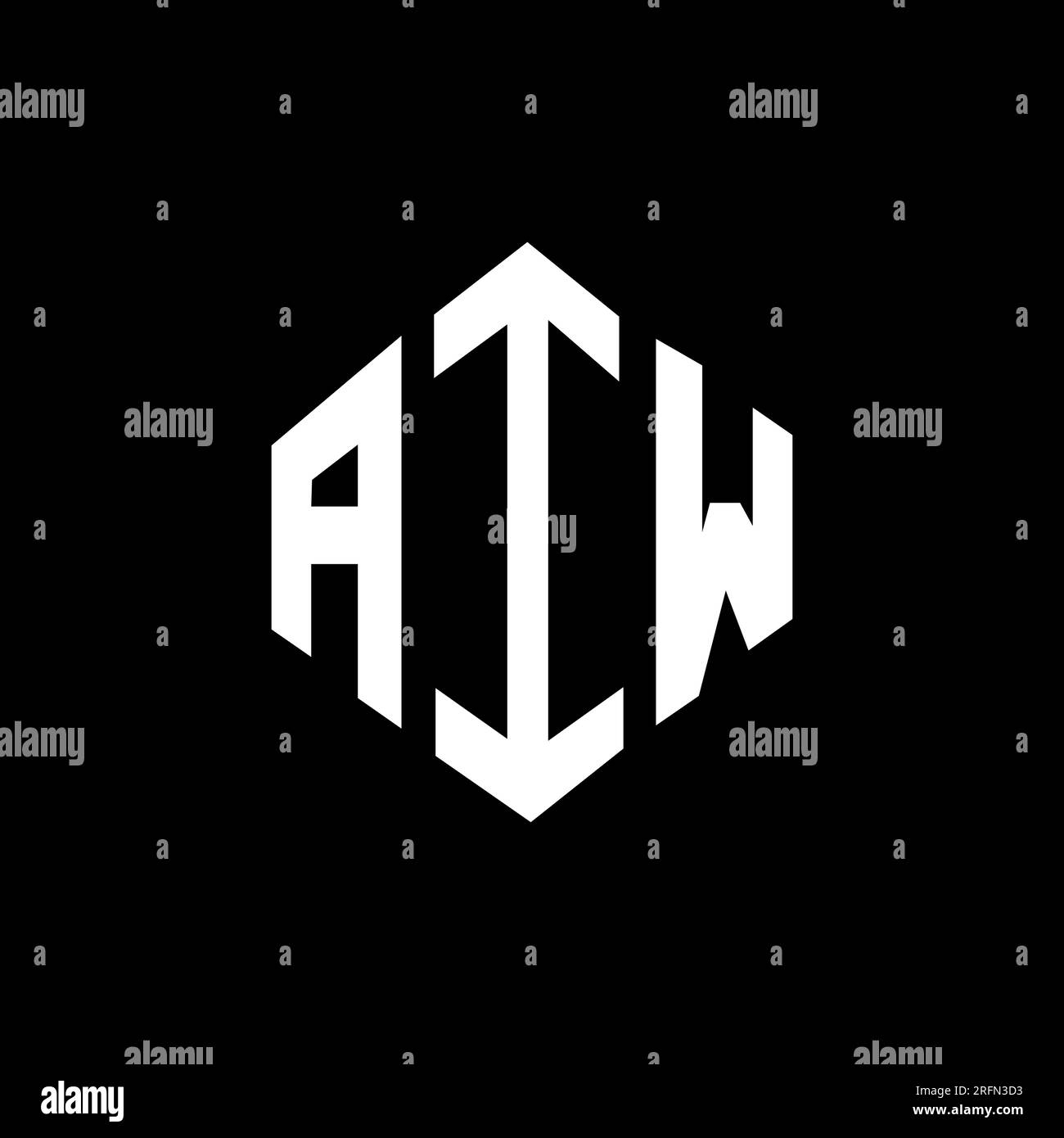 AIW letter logo design with polygon shape. AIW polygon and cube shape ...