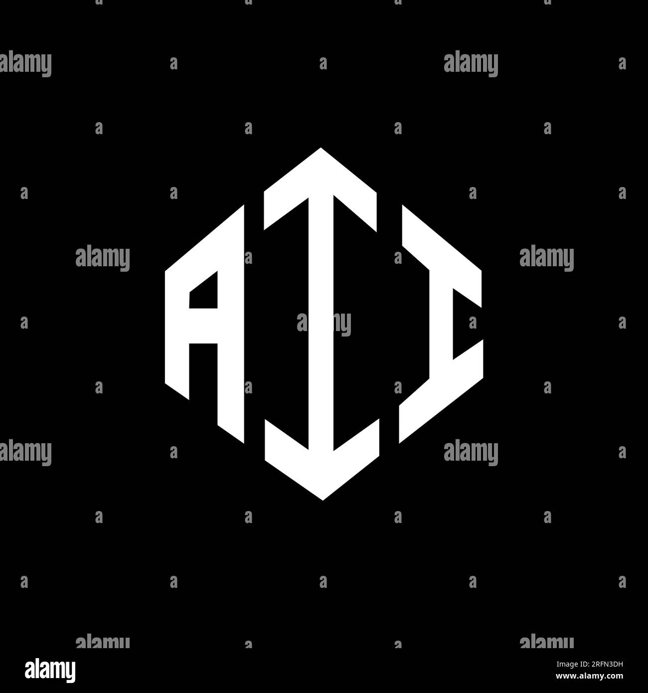AII letter logo design with polygon shape. AII polygon and cube shape ...