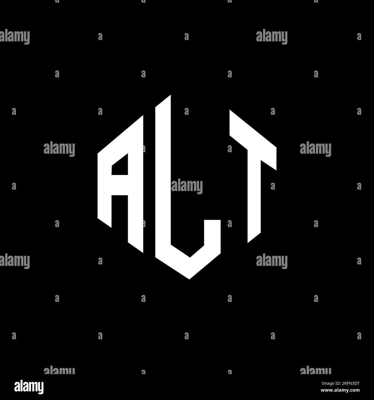 ALT letter logo design with polygon shape. ALT polygon and cube shape ...