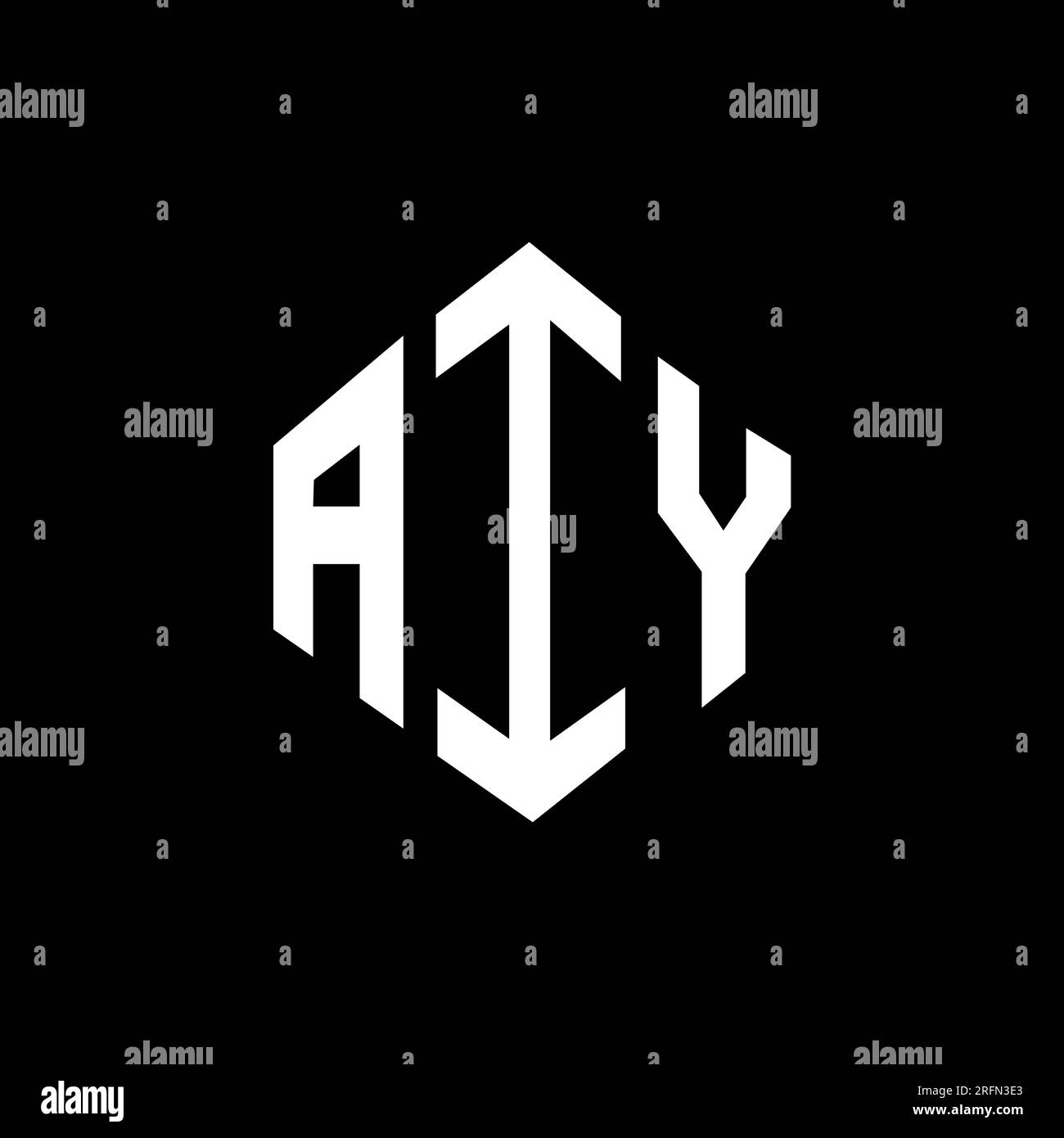 AIY letter logo design with polygon shape. AIY polygon and cube shape ...