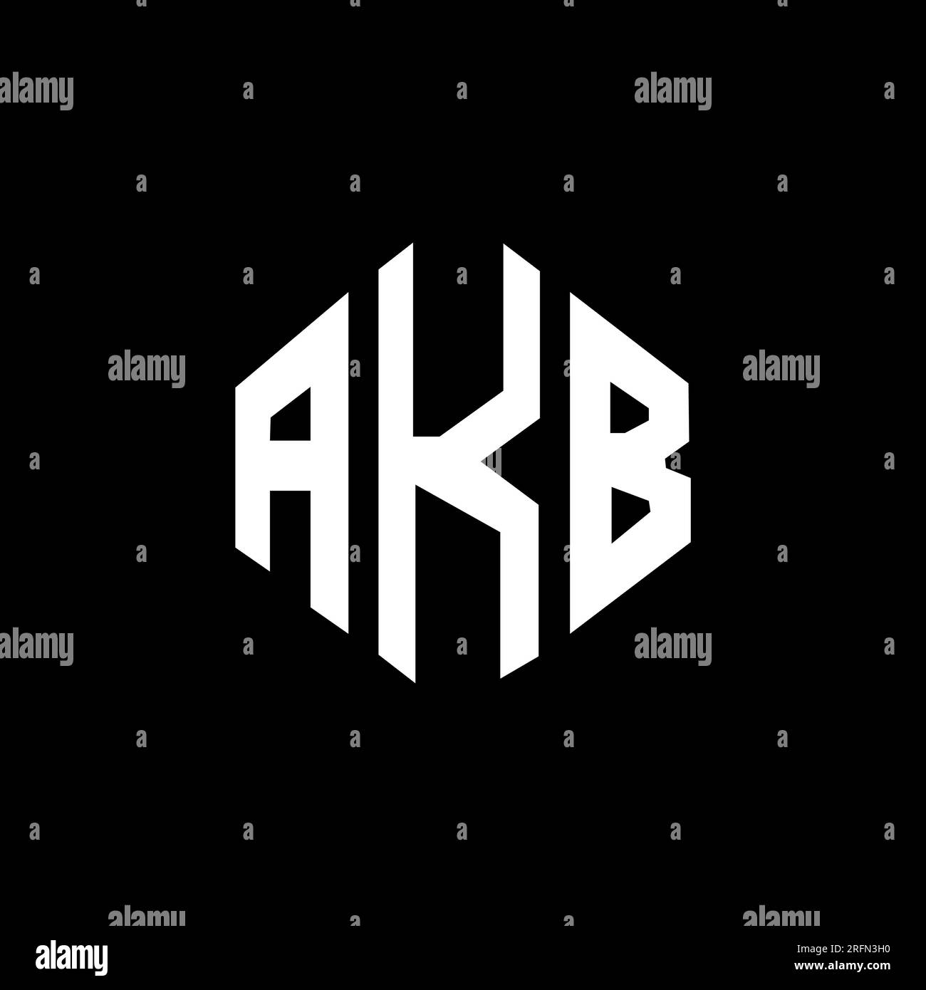 AKB letter logo design with polygon shape. AKB polygon and cube shape ...