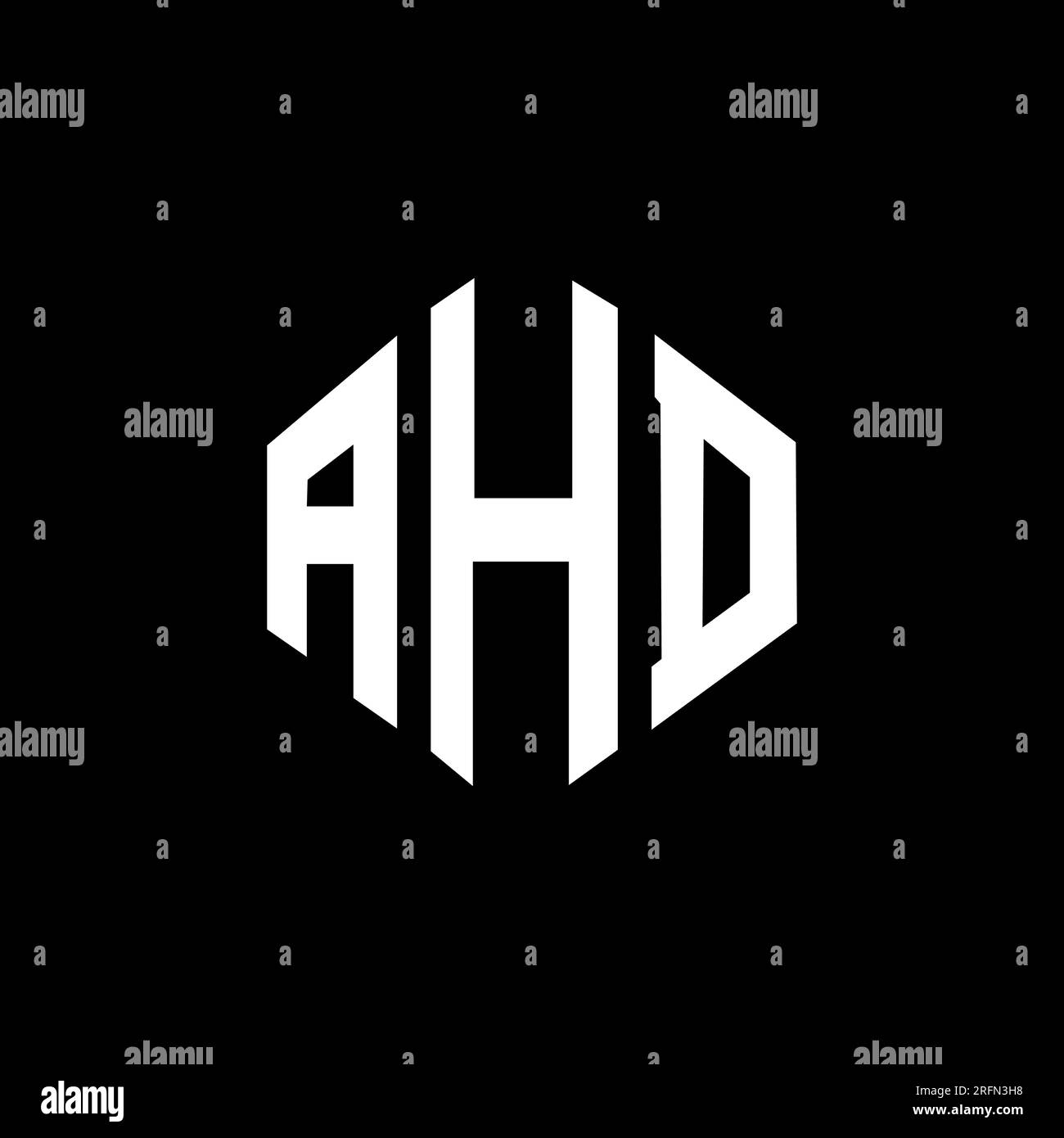AHD letter logo design with polygon shape. AHD polygon and cube shape ...