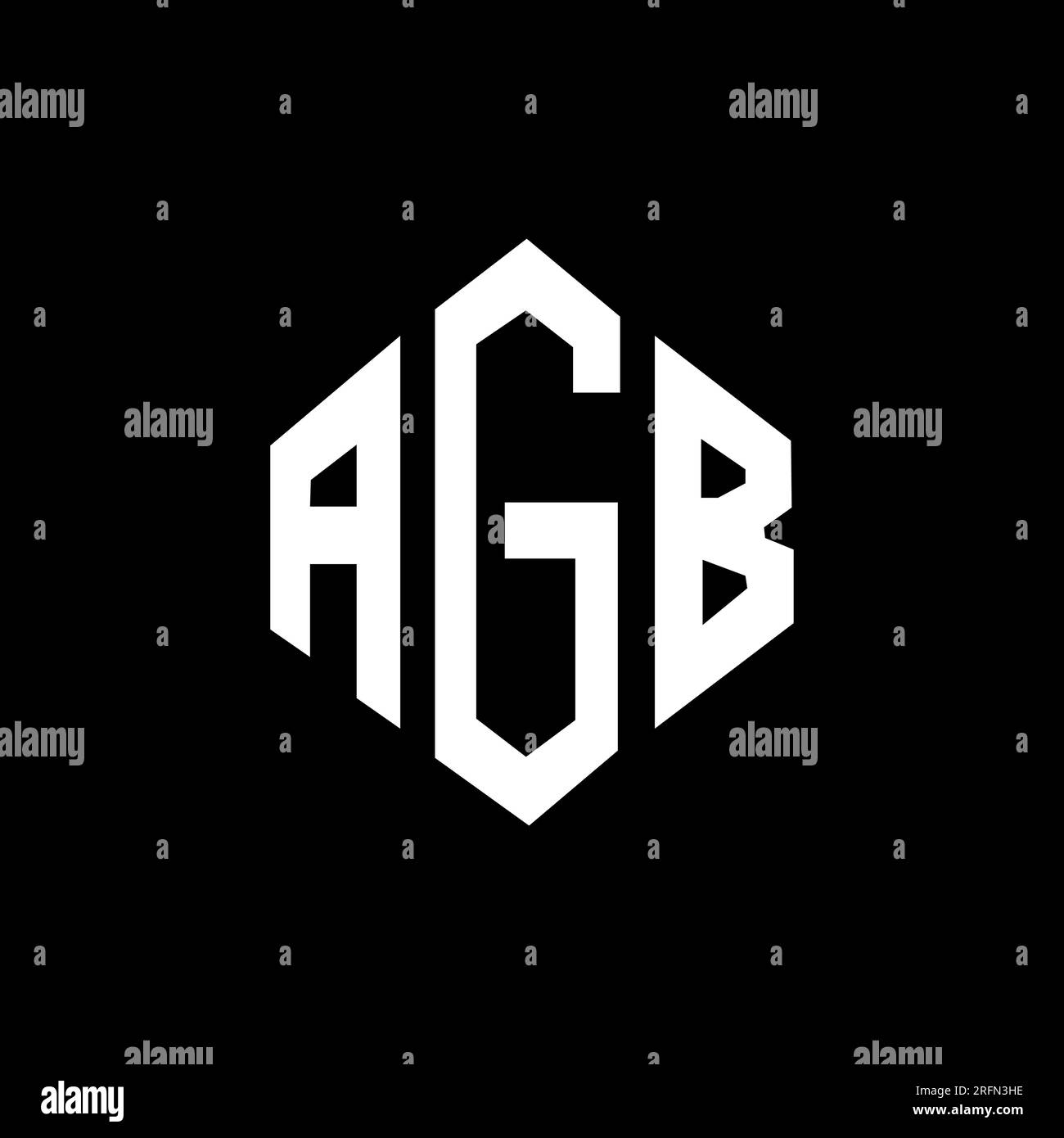 AGB letter logo design with polygon shape. AGB polygon and cube shape ...