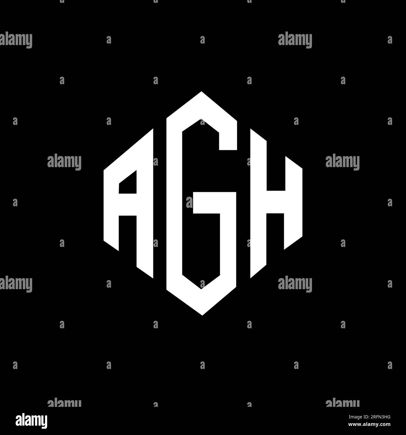 AGH letter logo design with polygon shape. AGH polygon and cube shape logo design. AGH hexagon ...