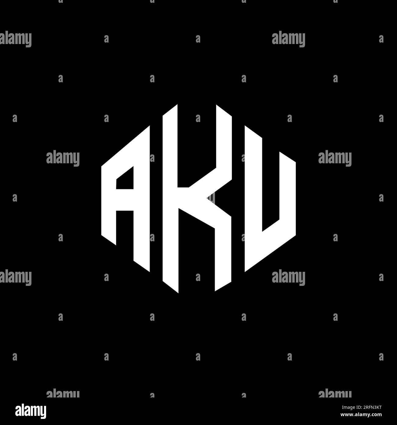AKU letter logo design with polygon shape. AKU polygon and cube shape ...
