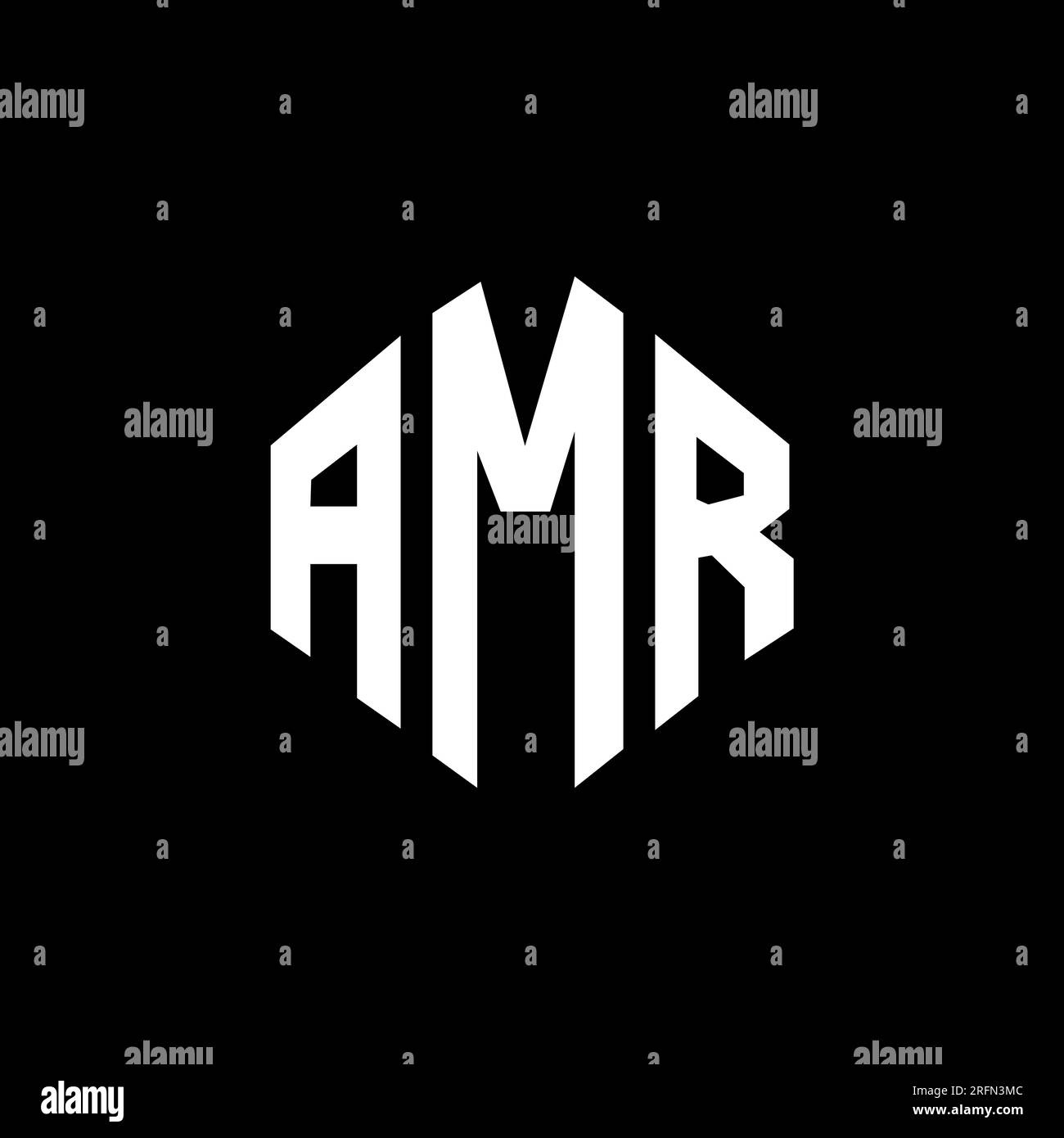 AMR letter logo design with polygon shape. AMR polygon and cube shape ...