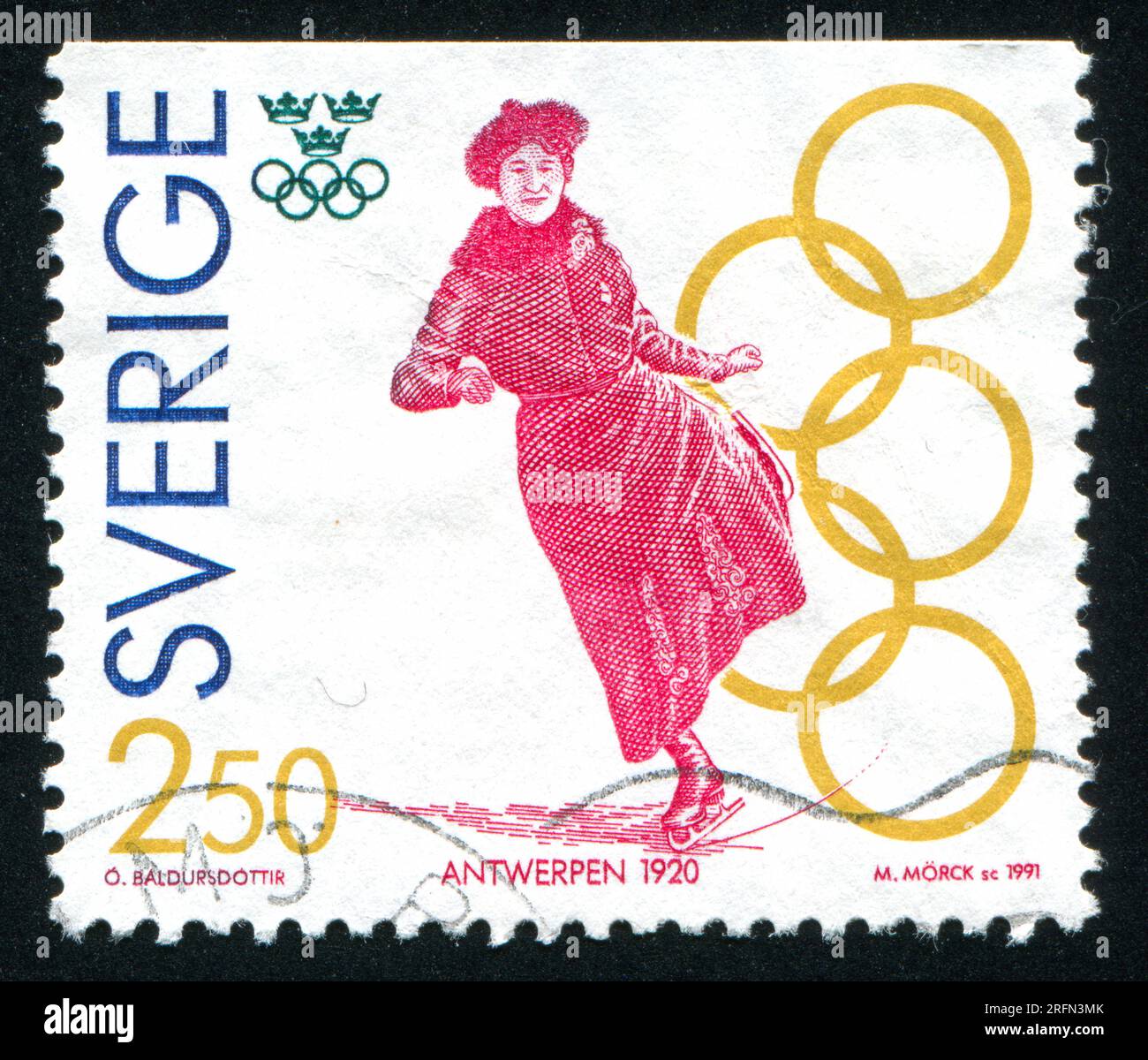 SWEDEN - CIRCA 1991: stamp printed by Sweden, shows Magda Julin, figure ...