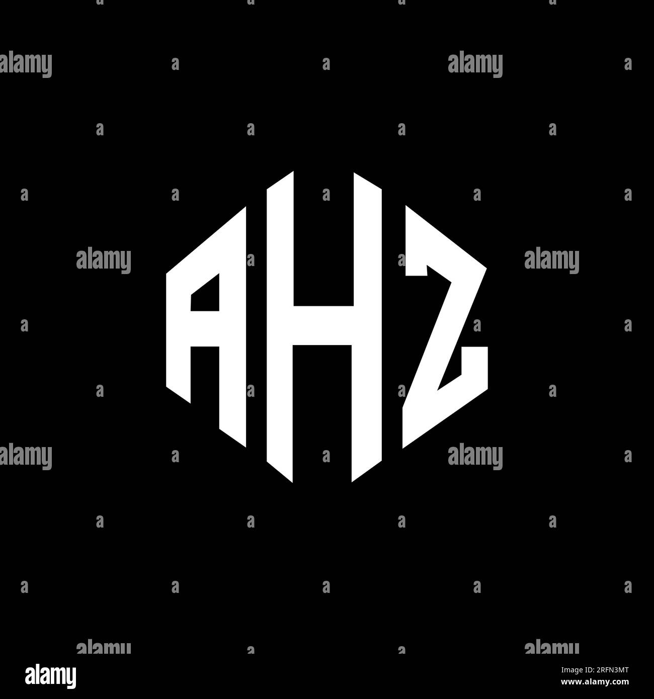 AHZ letter logo design with polygon shape. AHZ polygon and cube shape ...
