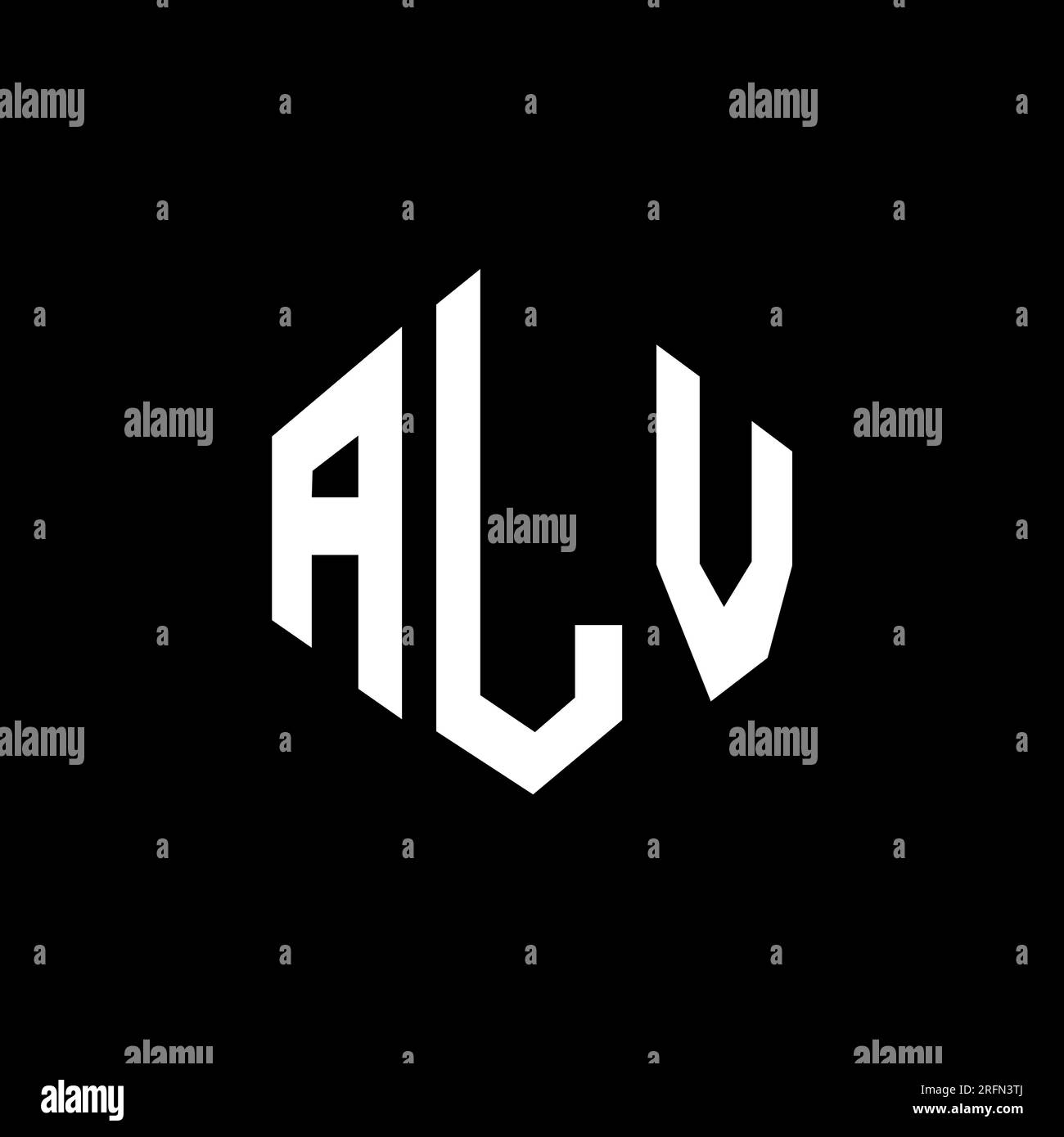 ALV letter logo design with polygon shape. ALV polygon and cube shape ...