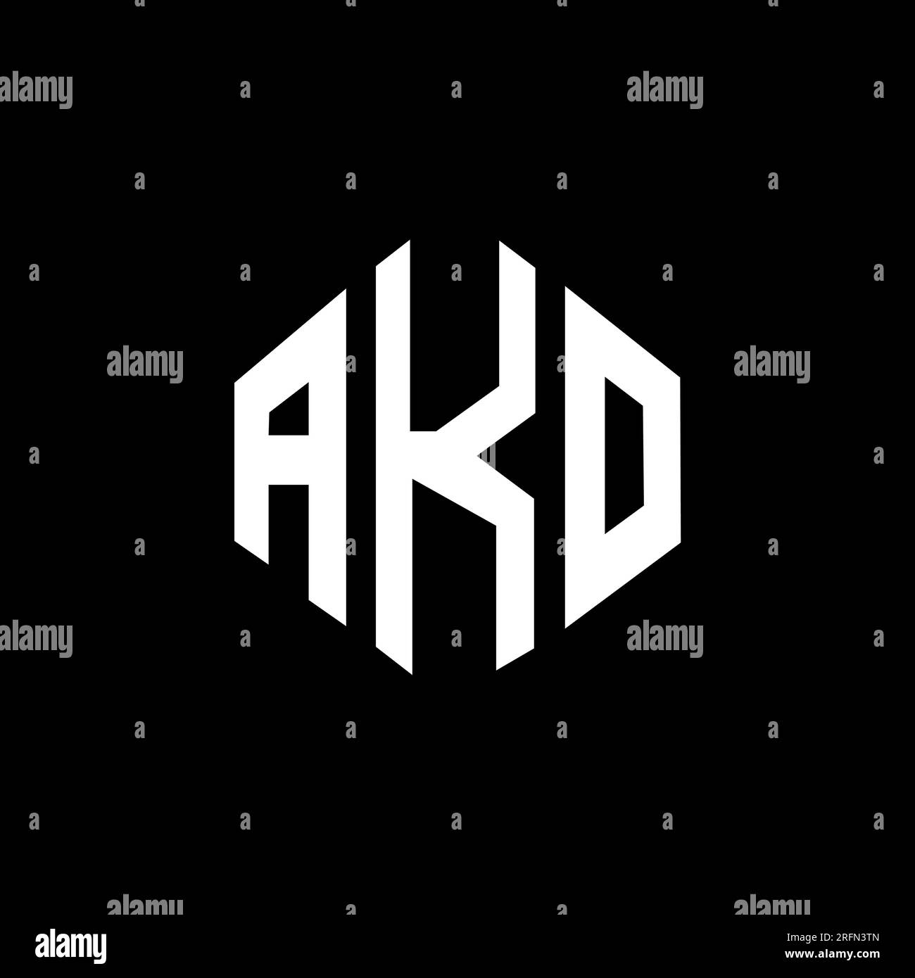AKO letter logo design with polygon shape. AKO polygon and cube shape ...