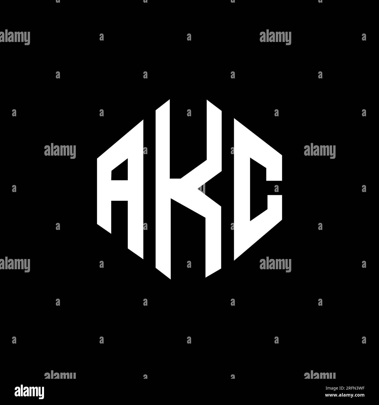 AKC letter logo design with polygon shape. AKC polygon and cube shape ...