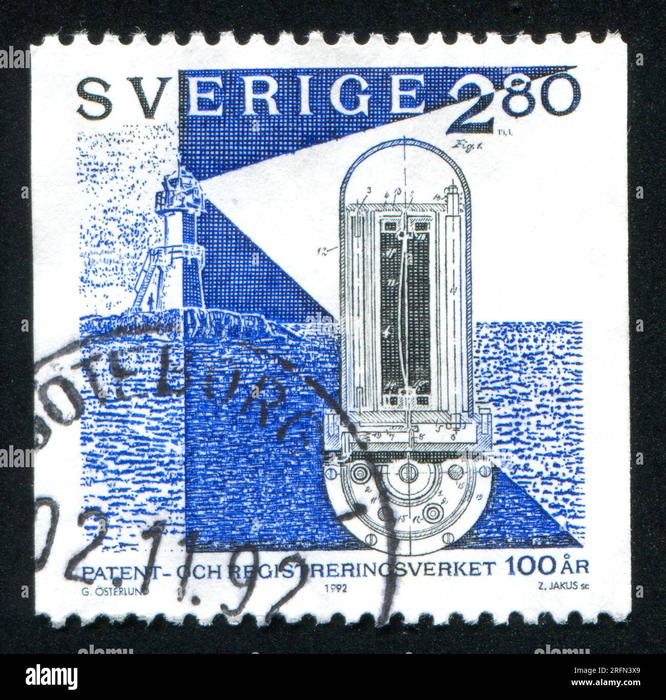 SWEDEN - CIRCA 1992: stamp printed by Sweden, shows First automatic ...