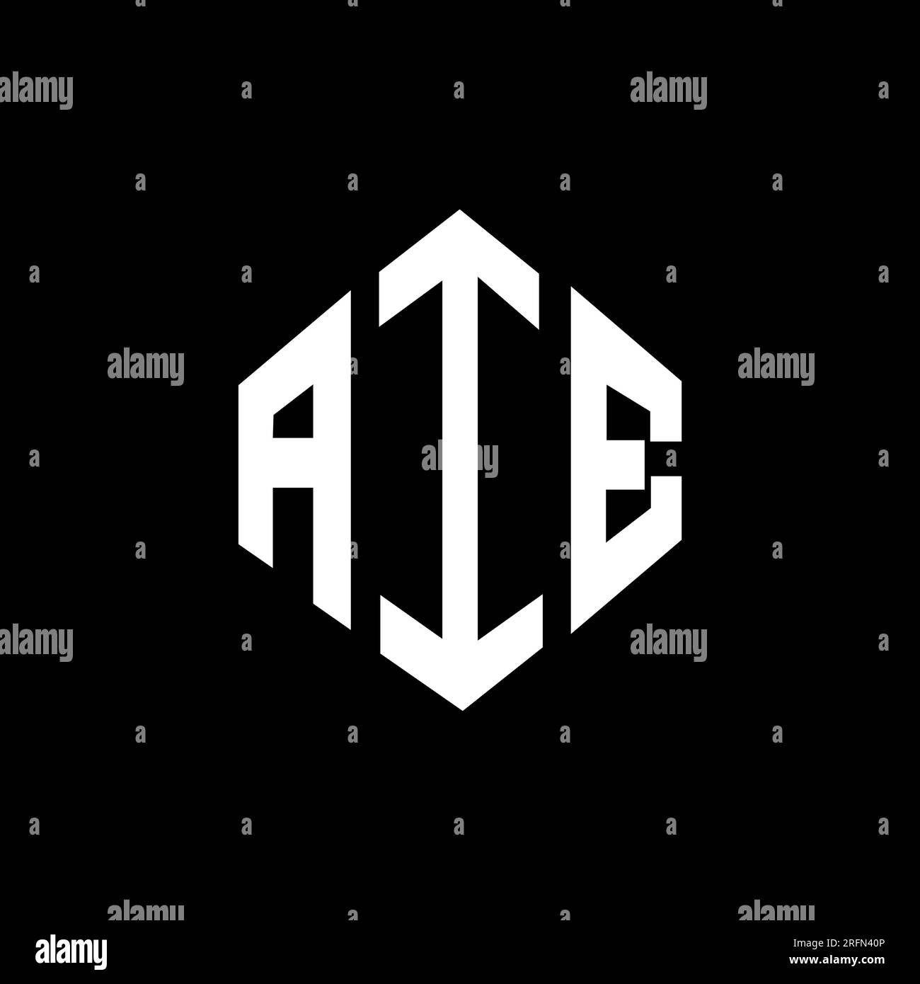 AIE letter logo design with polygon shape. AIE polygon and cube shape ...