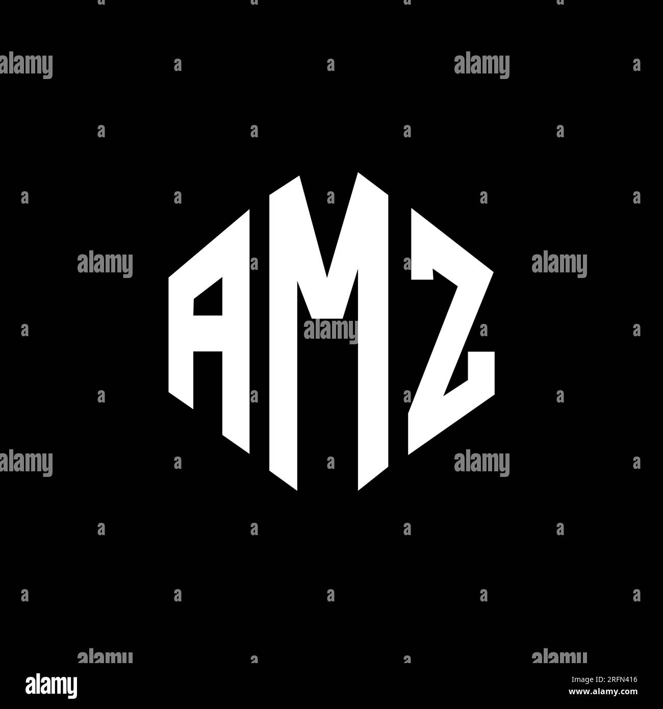 AMZ letter logo design with polygon shape. AMZ polygon and cube shape ...