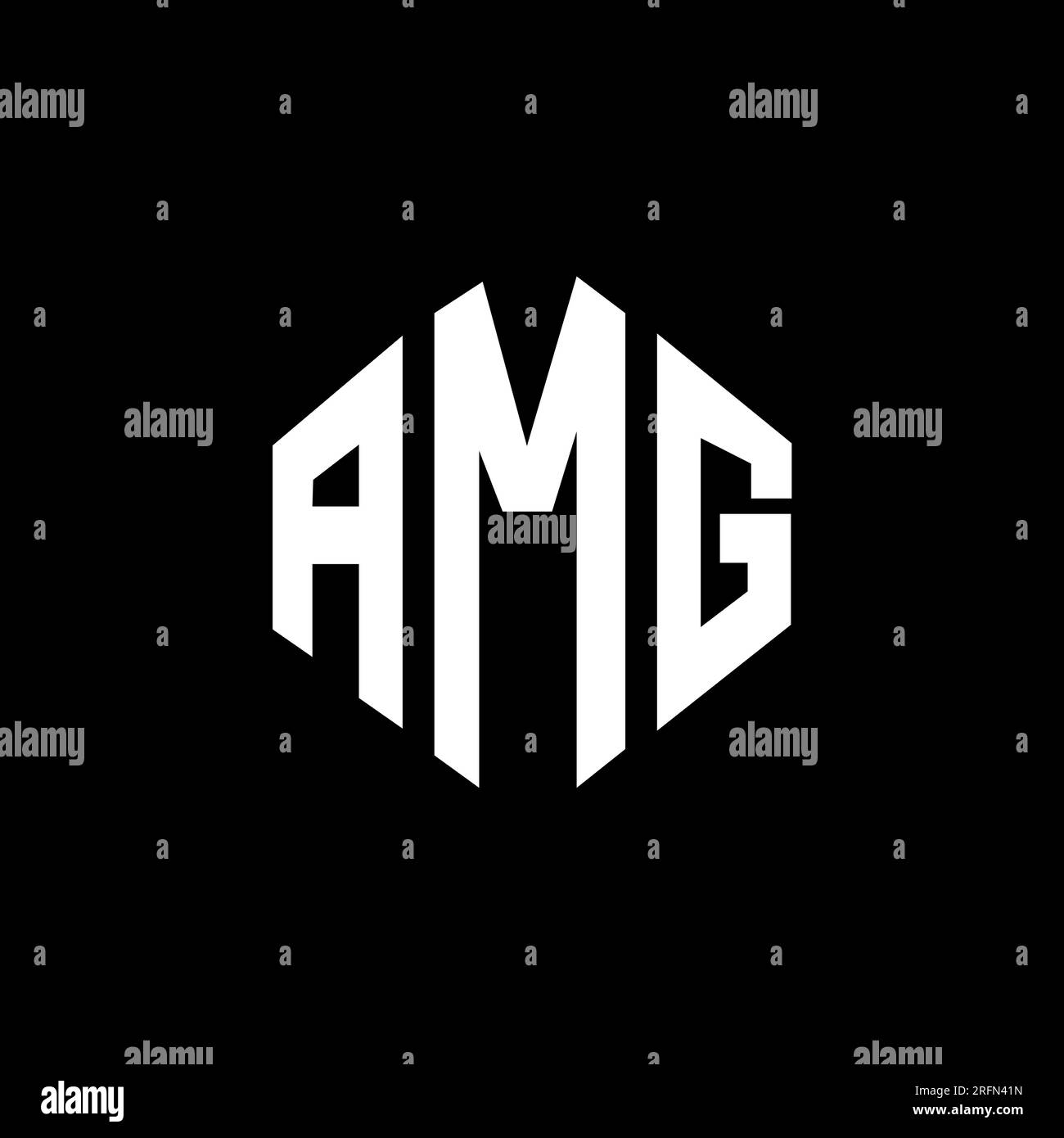 AMG letter logo design with polygon shape. AMG polygon and cube shape ...