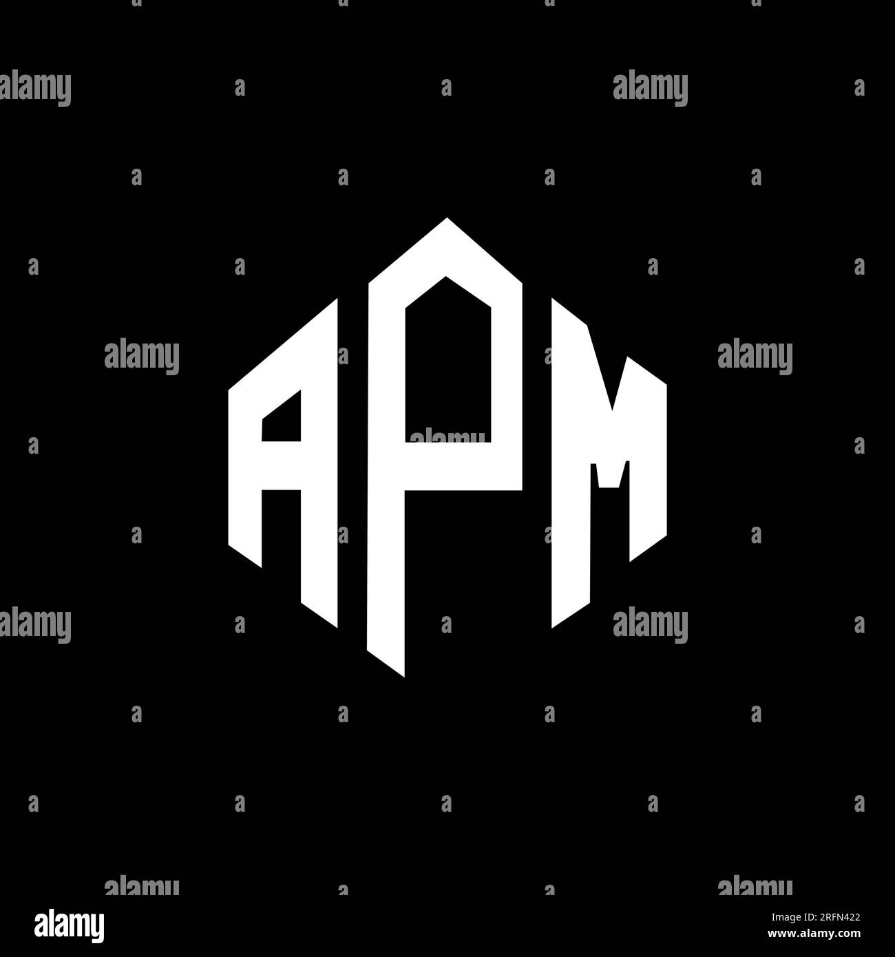 APM letter logo design with polygon shape. APM polygon and cube shape ...