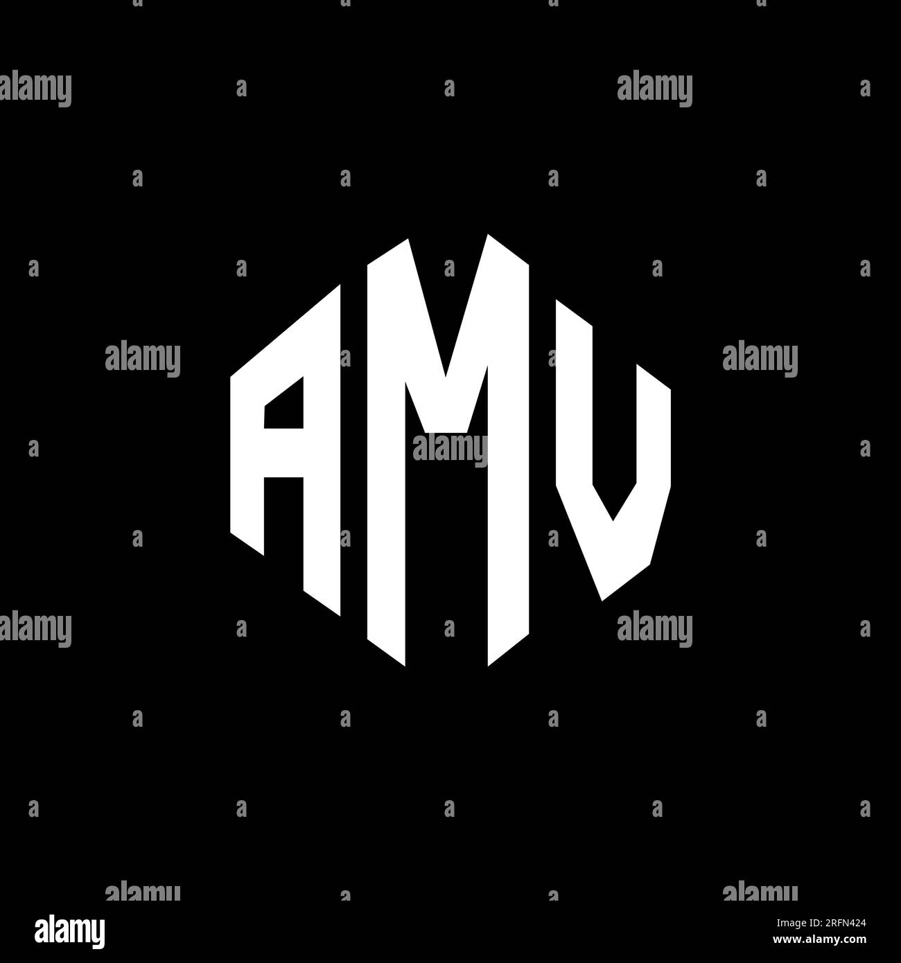 AMV letter logo design with polygon shape. AMV polygon and cube shape ...