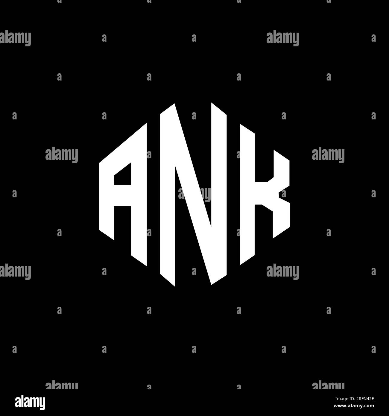 ANK letter logo design with polygon shape. ANK polygon and cube shape ...