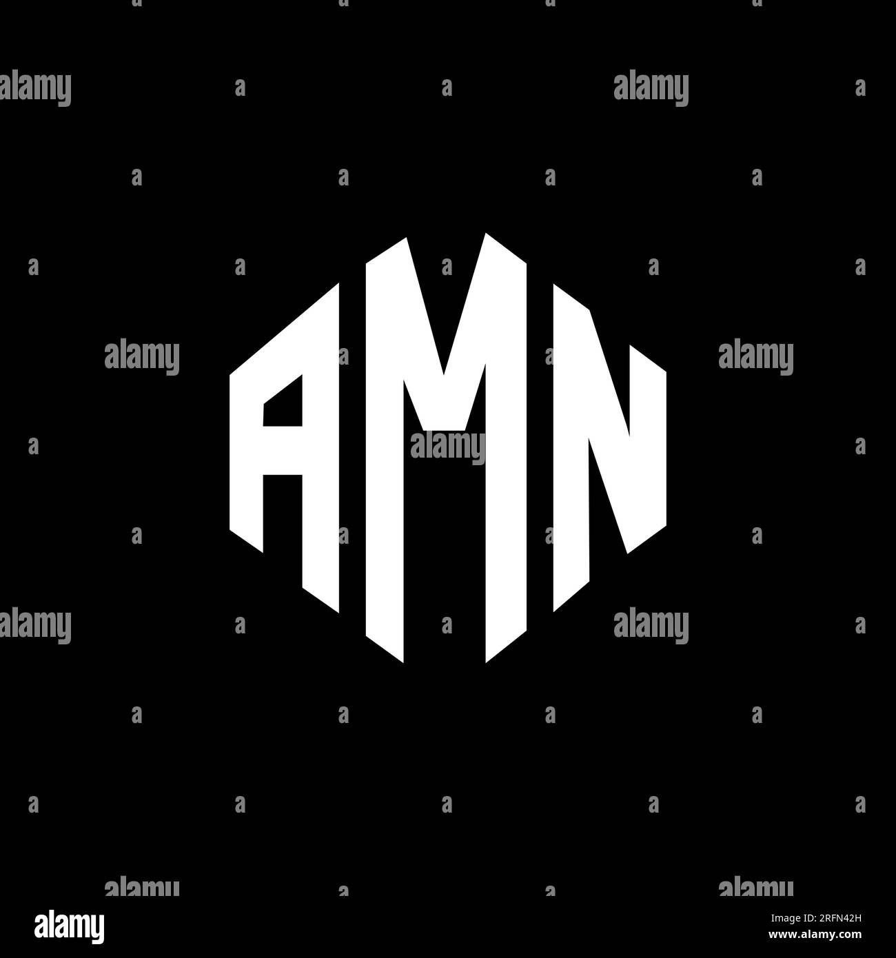 AMN letter logo design with polygon shape. AMN polygon and cube shape ...