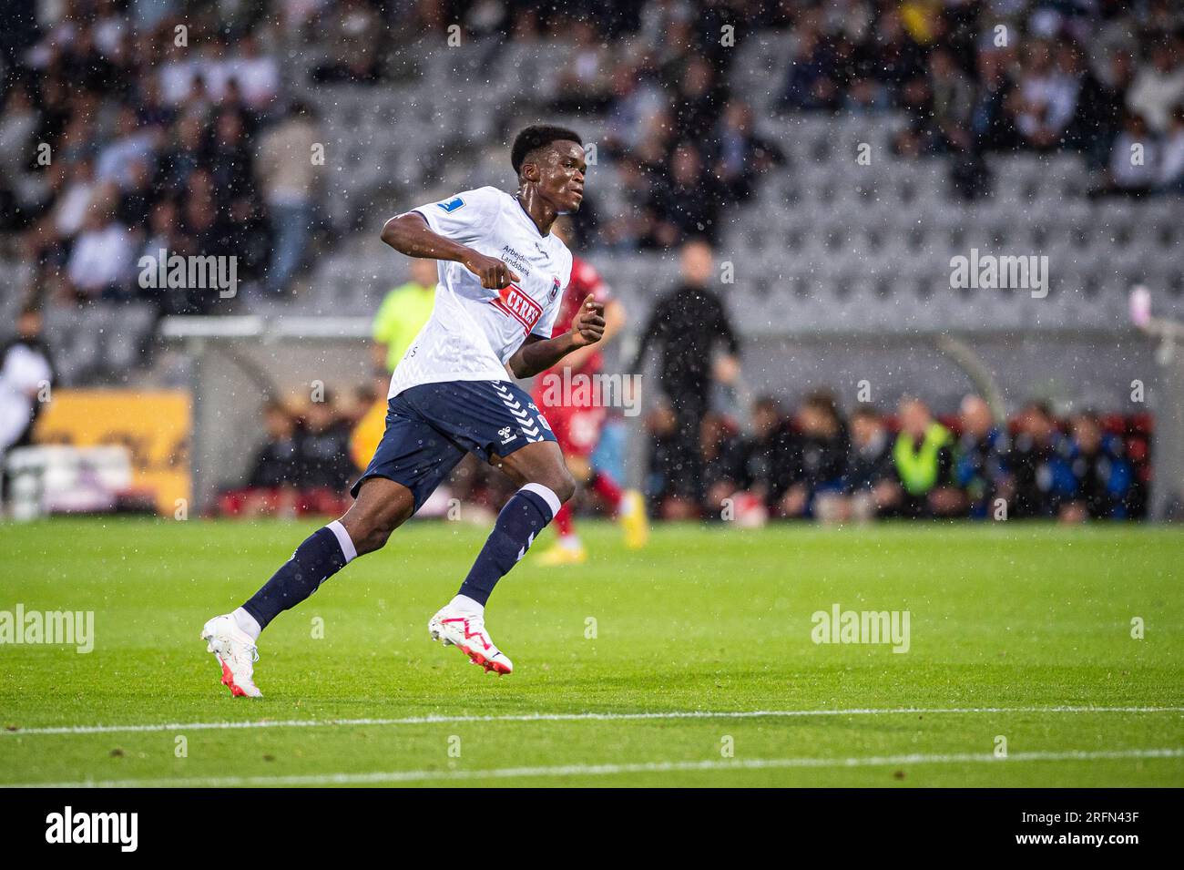 Aarhus, Denmark. 03rd Aug, 2023. Michael Akoto (27) of Aarhus GF seen ...