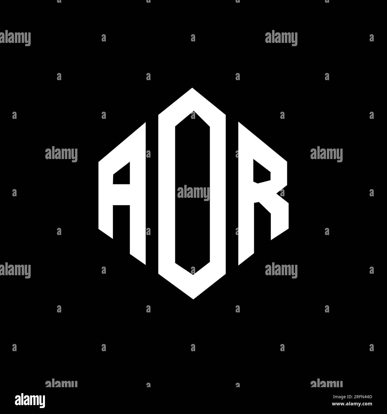 AOR letter logo design with polygon shape. AOR polygon and cube shape logo design. AOR hexagon ...