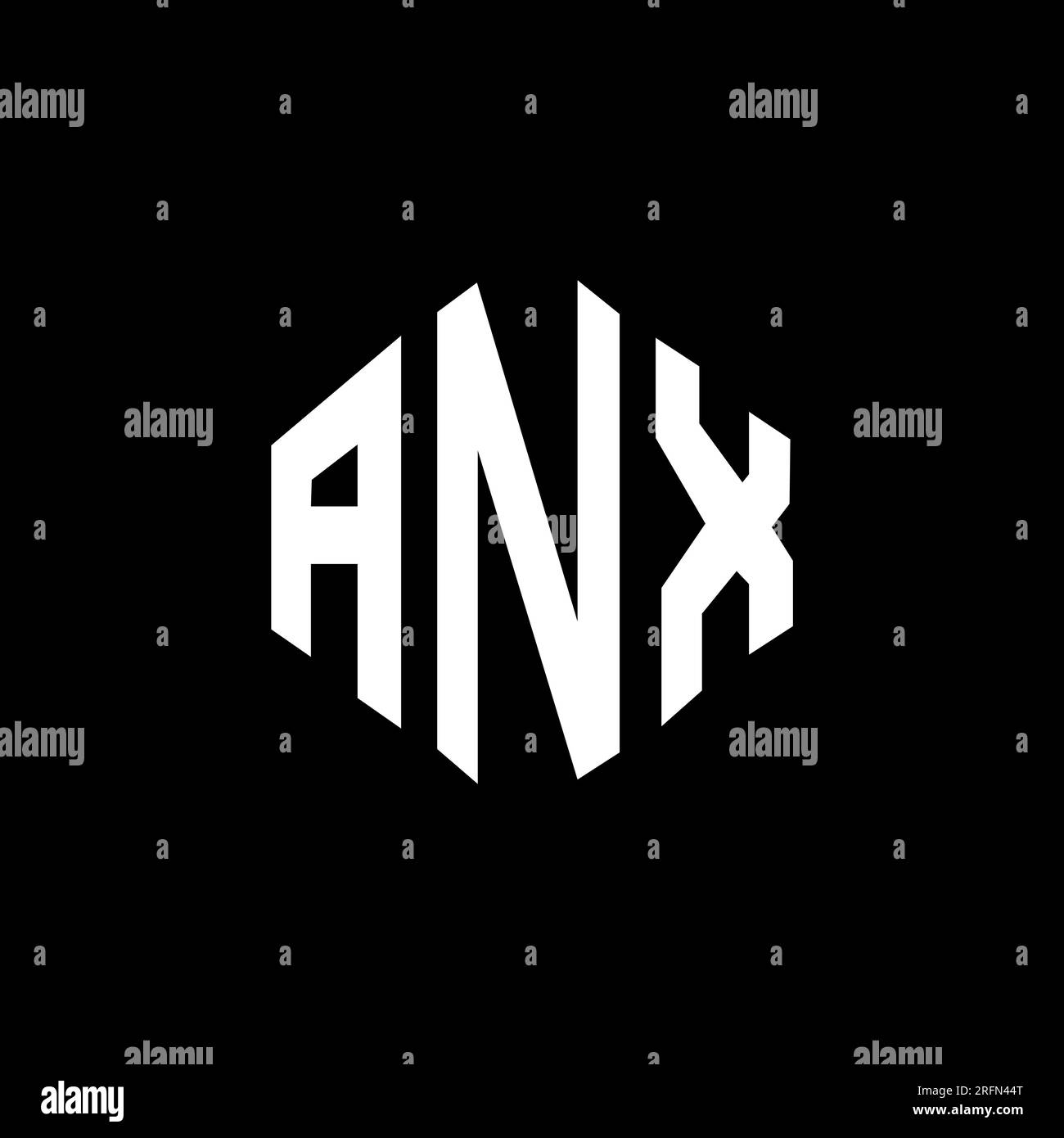 ANX letter logo design with polygon shape. ANX polygon and cube shape ...