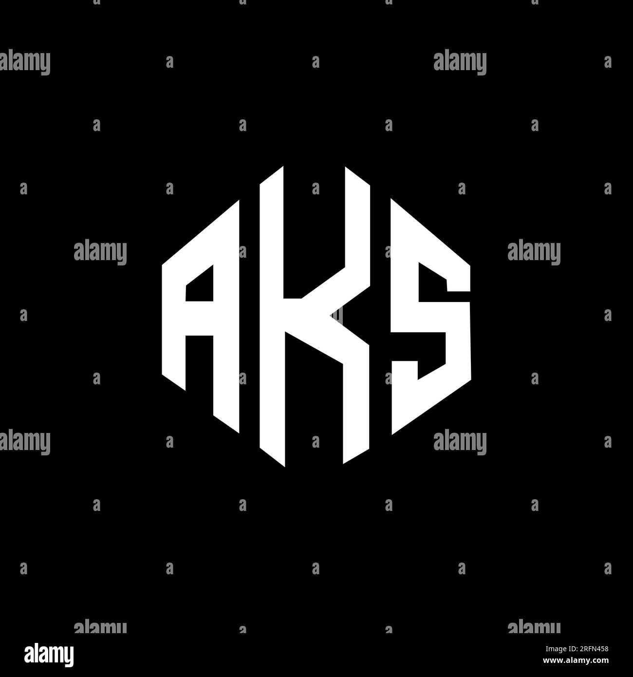 AKS letter logo design with polygon shape. AKS polygon and cube shape ...