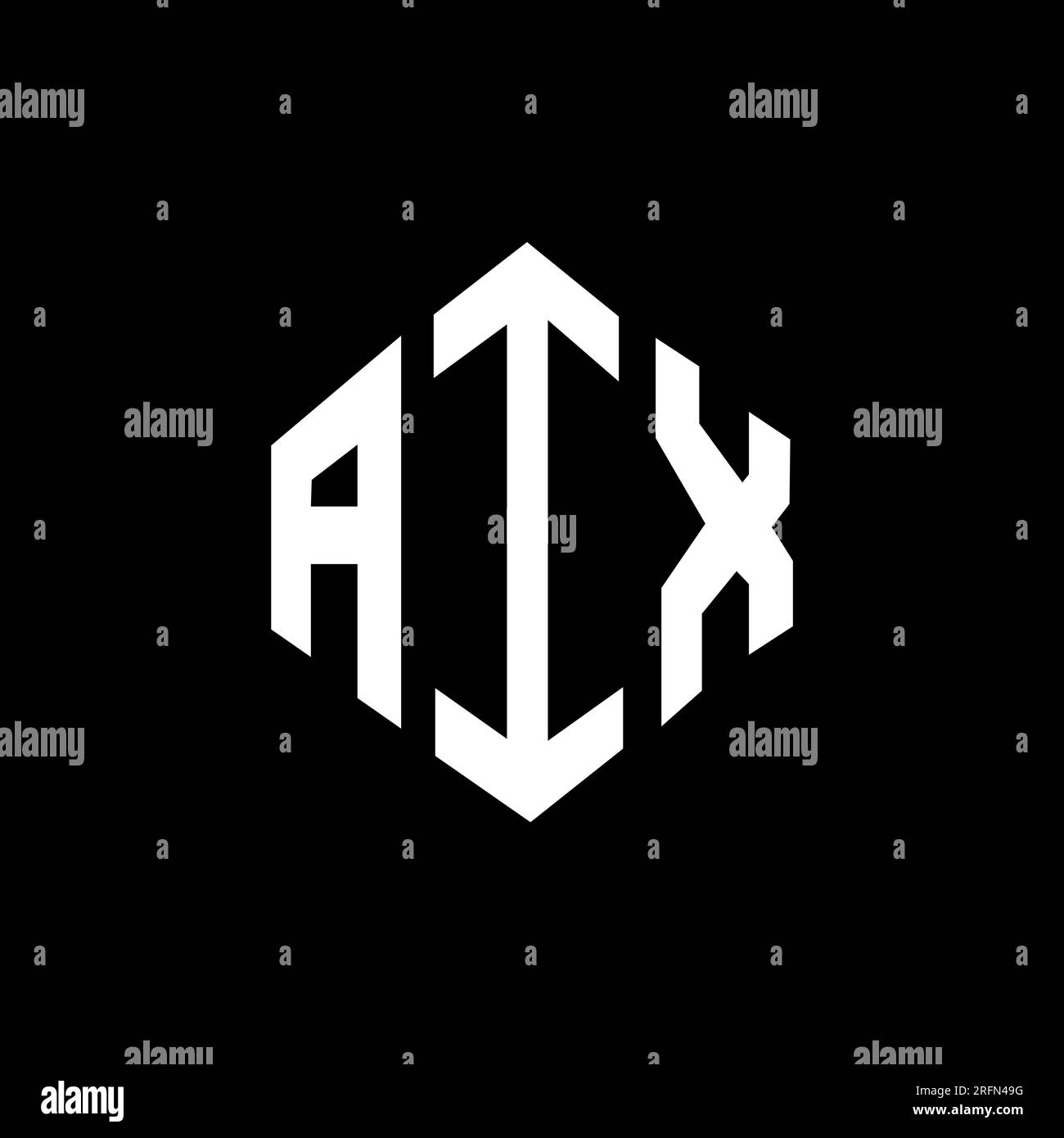 AIX letter logo design with polygon shape. AIX polygon and cube shape ...