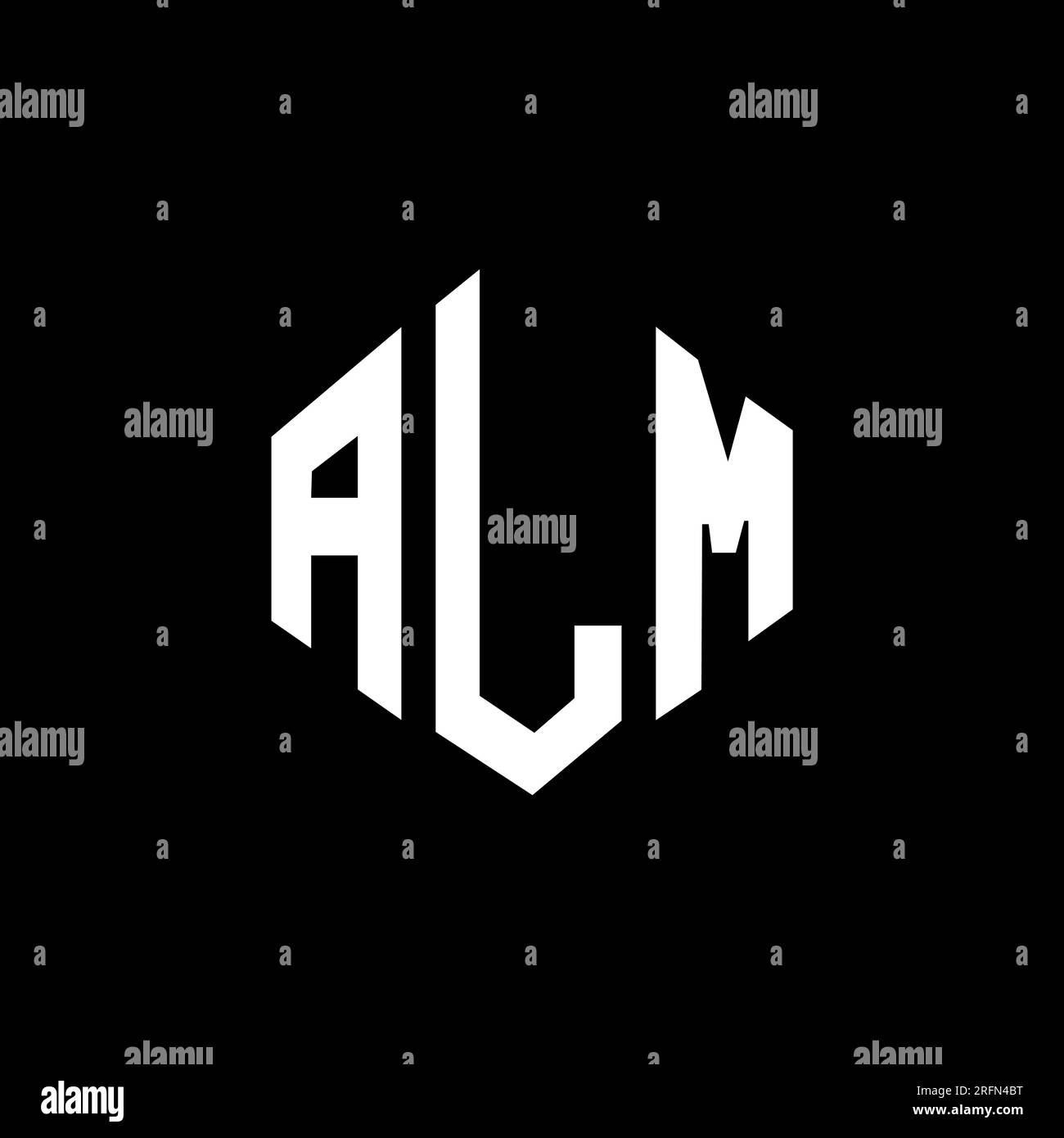 ALM letter logo design with polygon shape. ALM polygon and cube shape ...