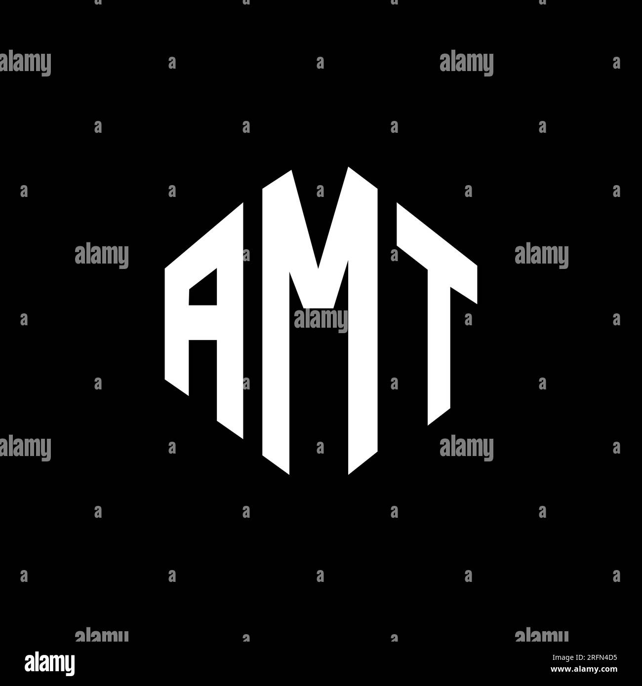 AMT letter logo design with polygon shape. AMT polygon and cube shape ...