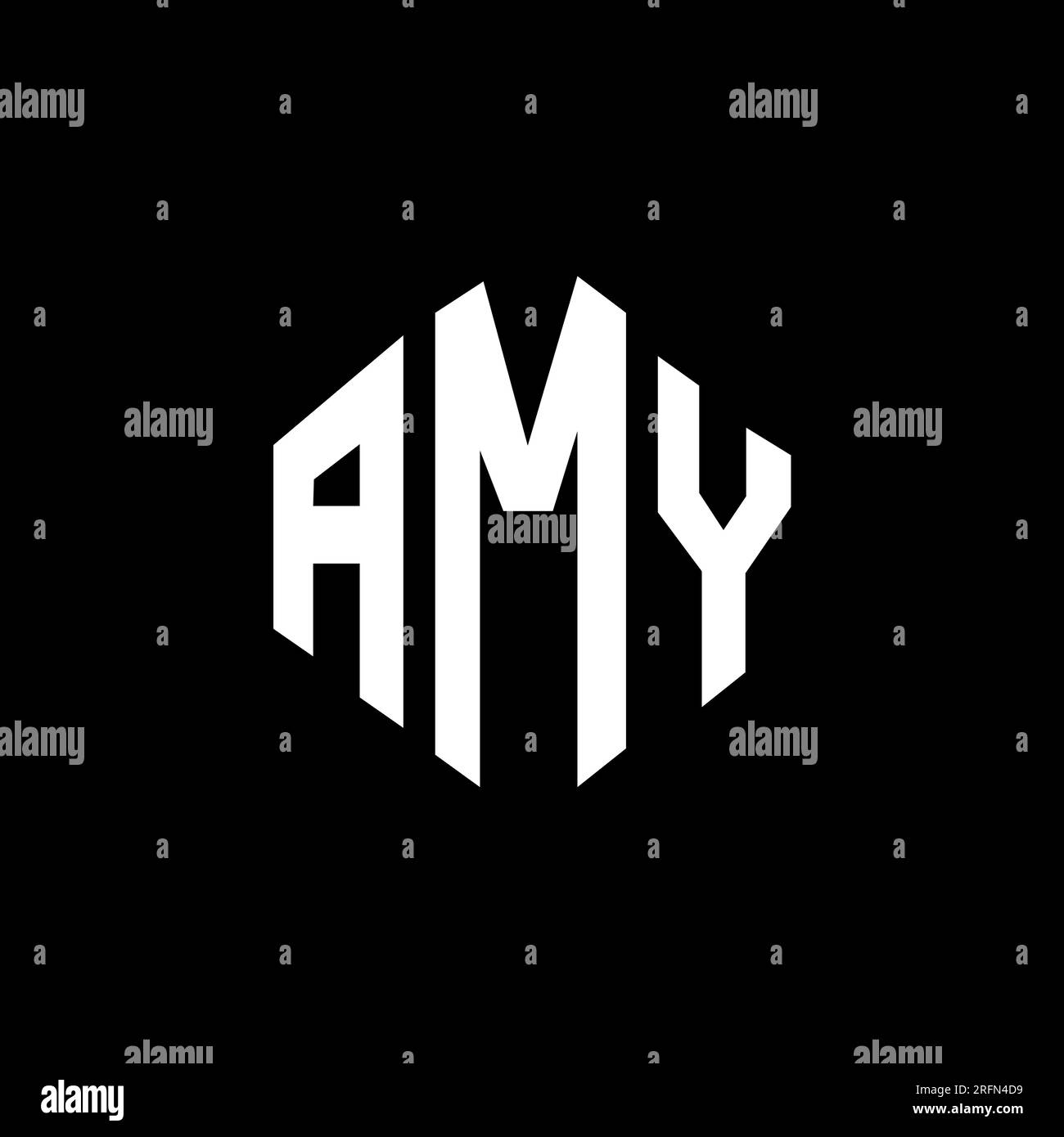 AMY letter logo design with polygon shape. AMY polygon and cube shape ...