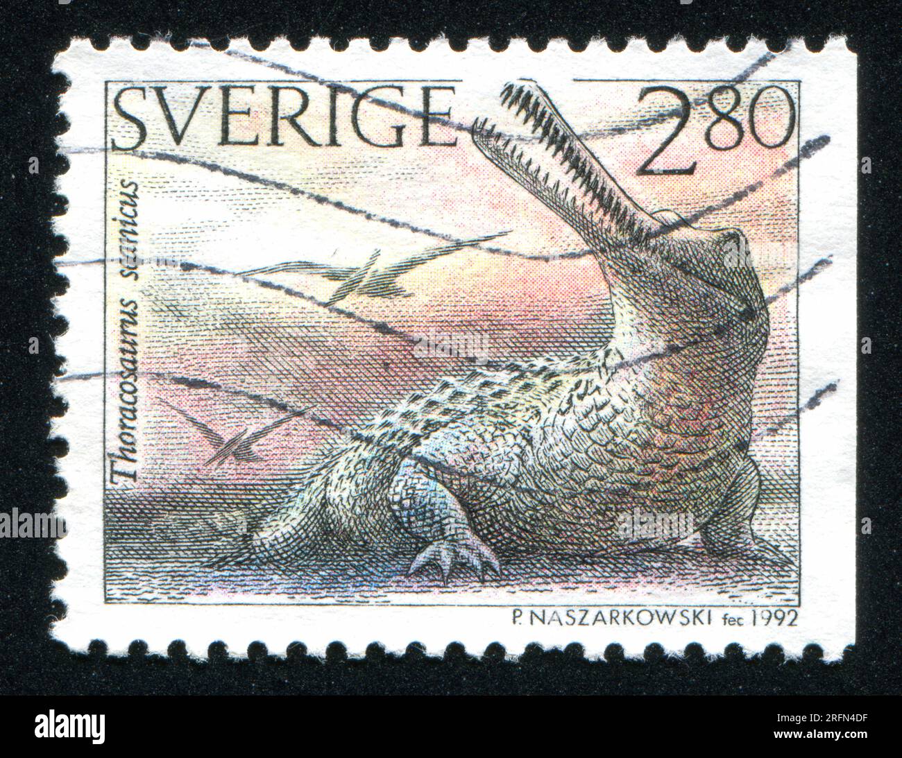 SWEDEN - CIRCA 1992: stamp printed by Sweden, shows Thoracosaurus ...