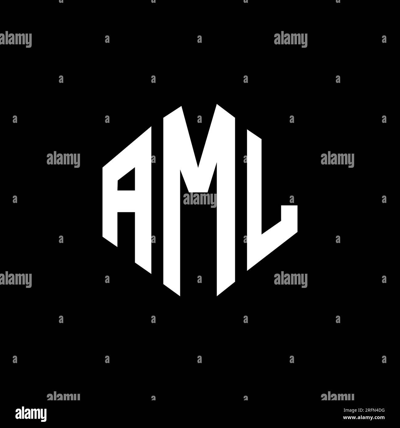 AML letter logo design with polygon shape. AML polygon and cube shape ...