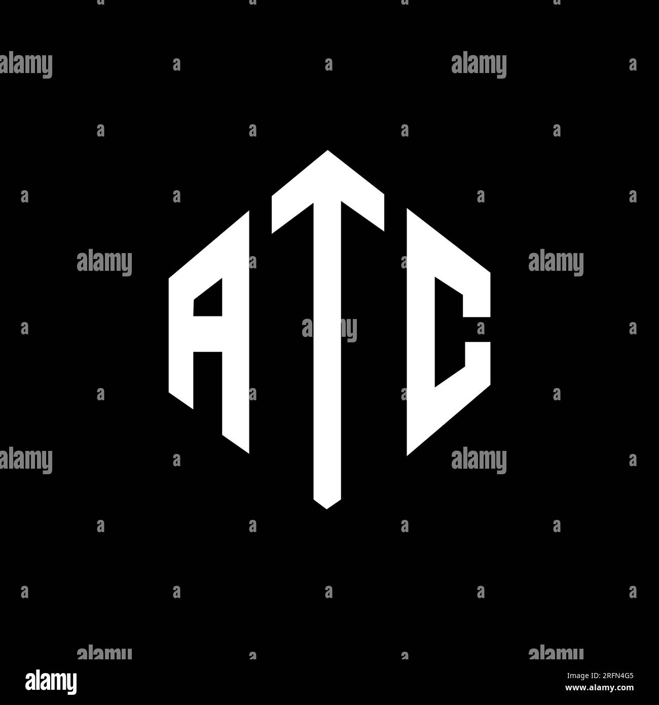 ATC letter logo design with polygon shape. ATC polygon and cube shape ...