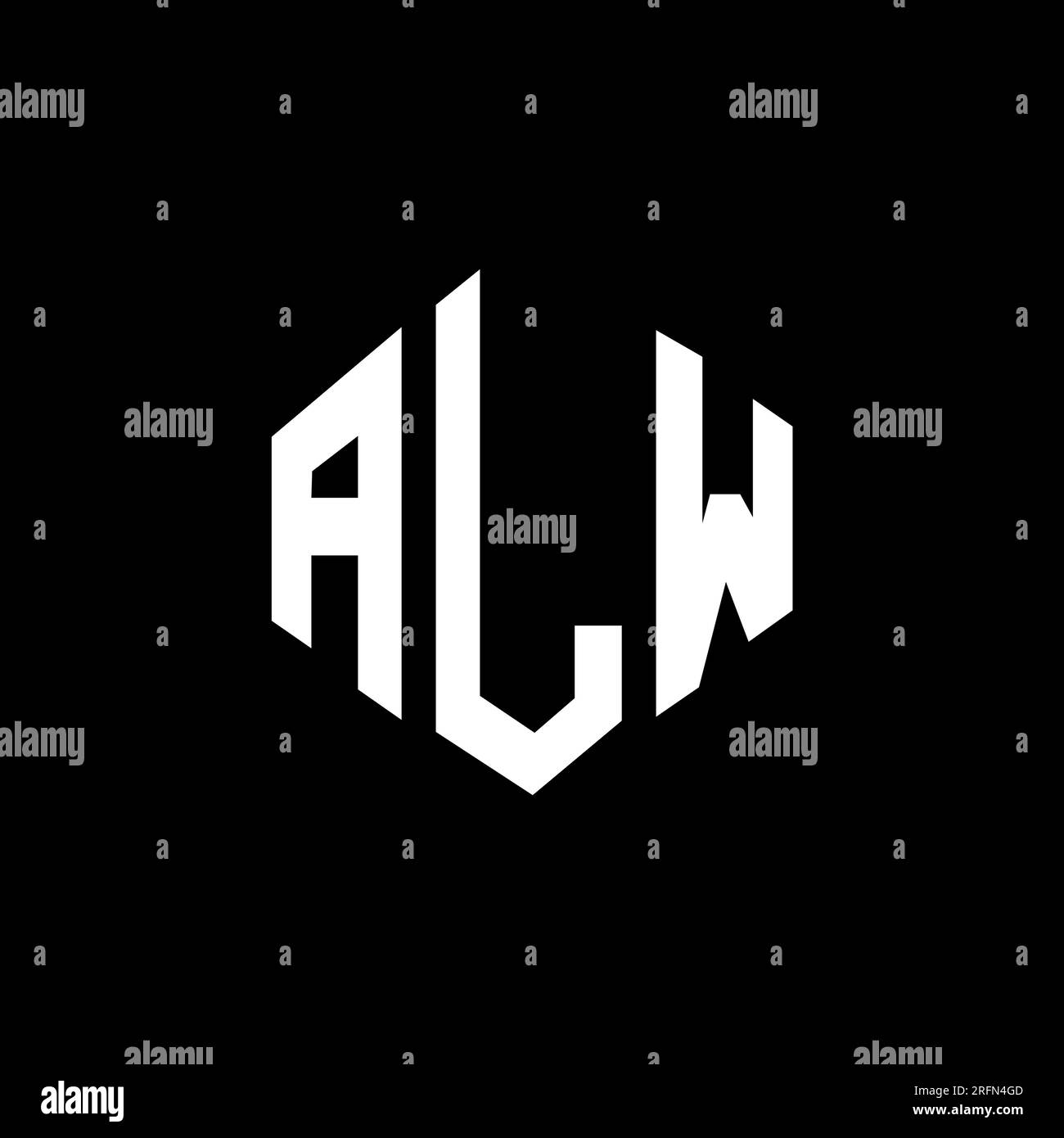 ALW letter logo design with polygon shape. ALW polygon and cube shape ...