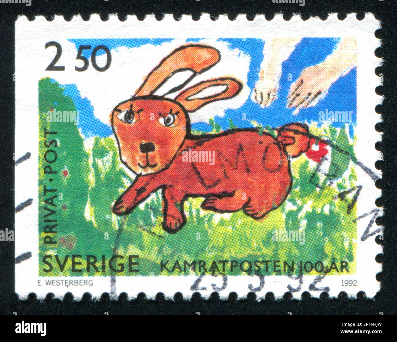 SWEDEN - CIRCA 1992: stamp printed by Sweden, shows Rabbit, circa 1992 ...